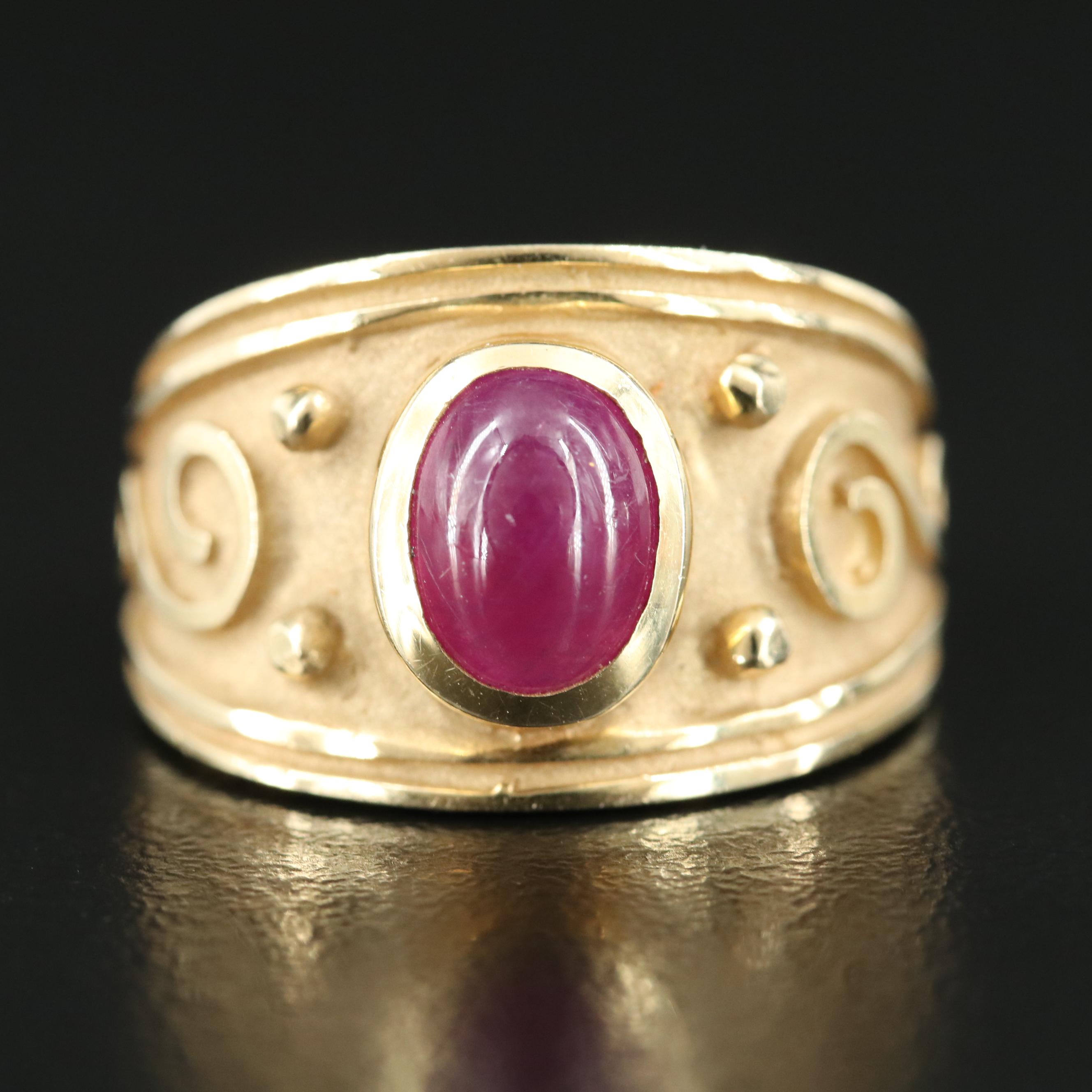 14K Yellow Gold Diamond and Ruby Ring | EBTH