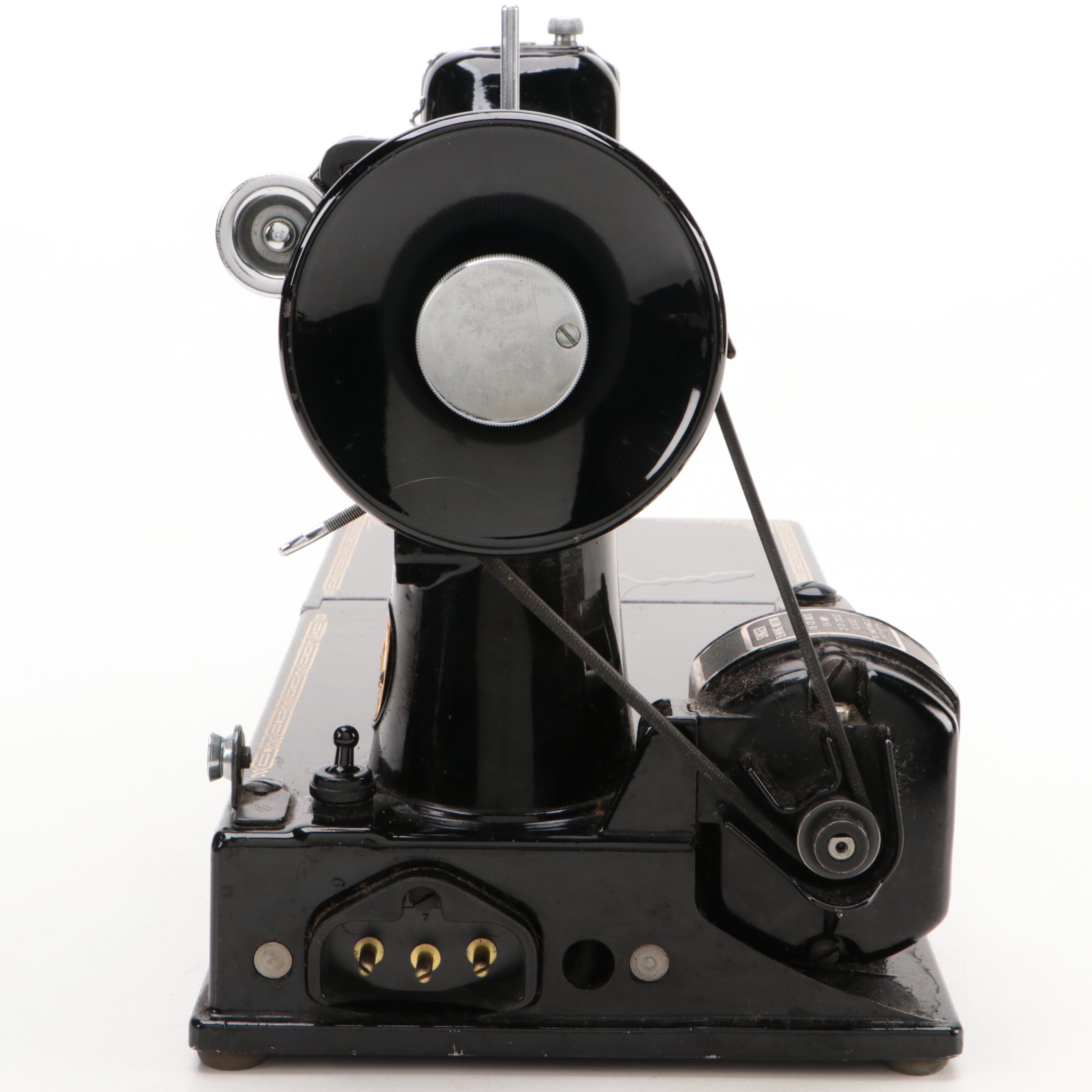 1948 Singer 221-1 Portable Electric Sewing Machine with Case | EBTH