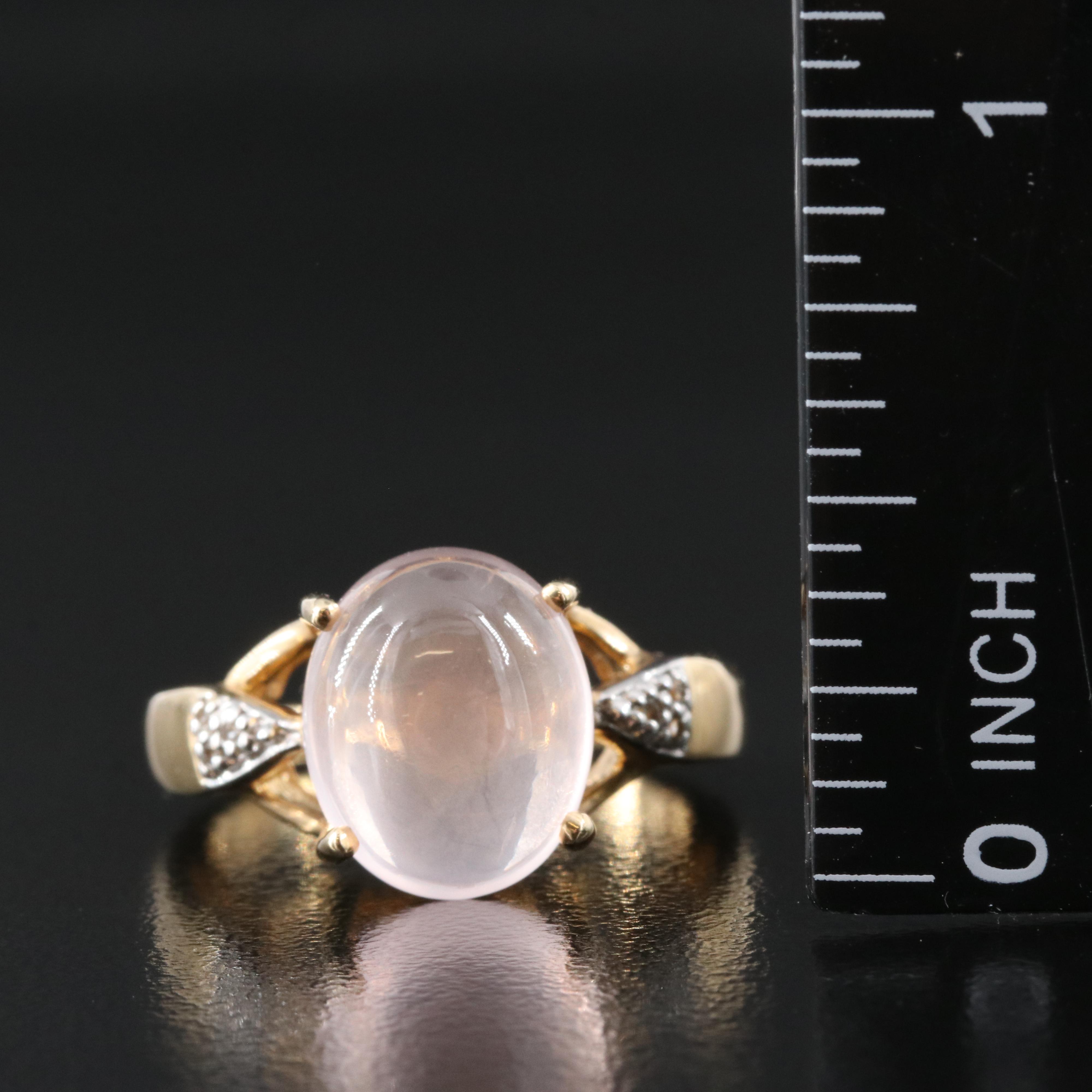 14K Star Rose Quartz and Topaz Ring | EBTH