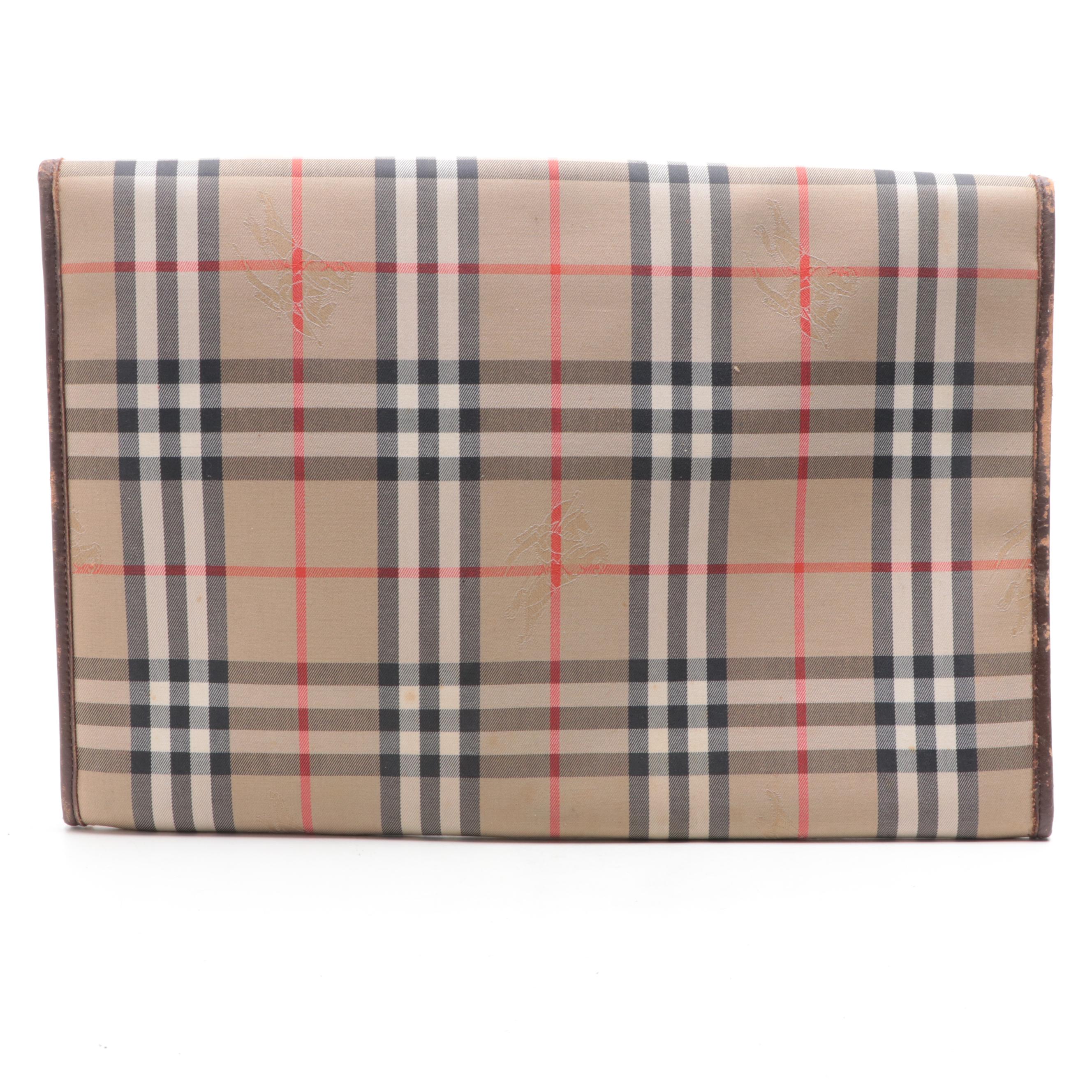 Burberry Haymarket Check Folio with Leather Trim | EBTH