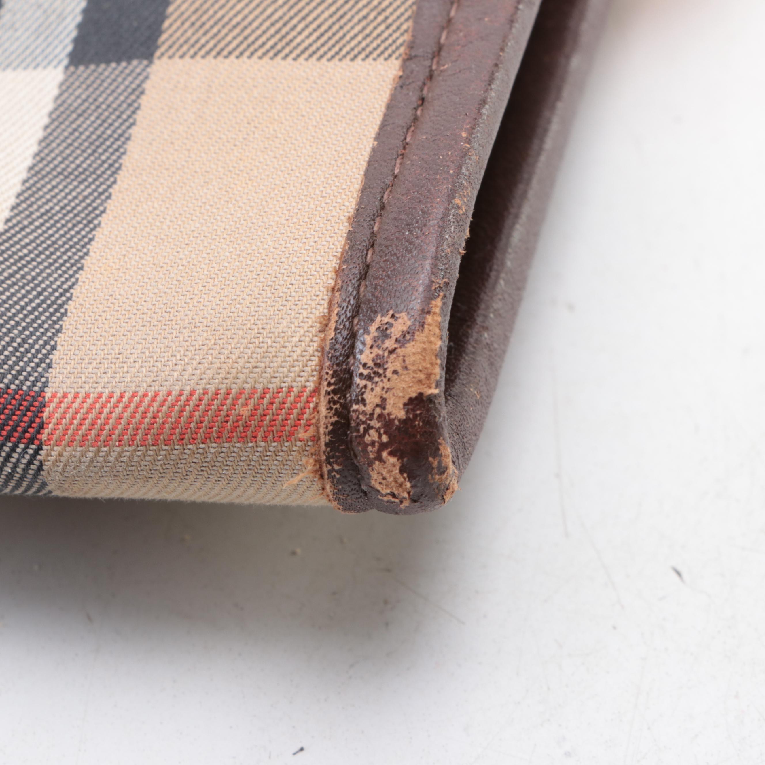 Burberry Haymarket Check Folio with Leather Trim | EBTH