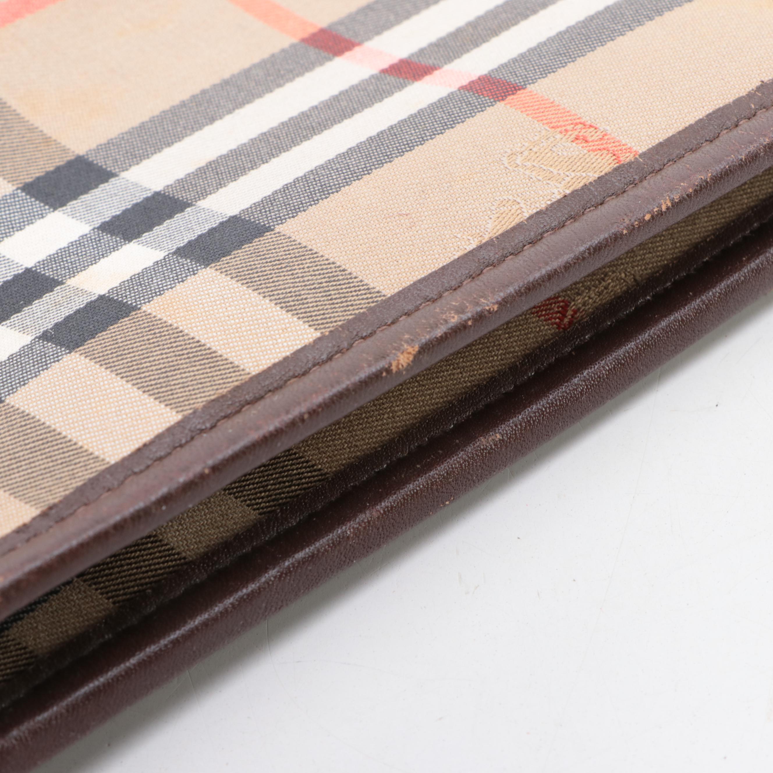 Burberry Haymarket Check Folio with Leather Trim | EBTH