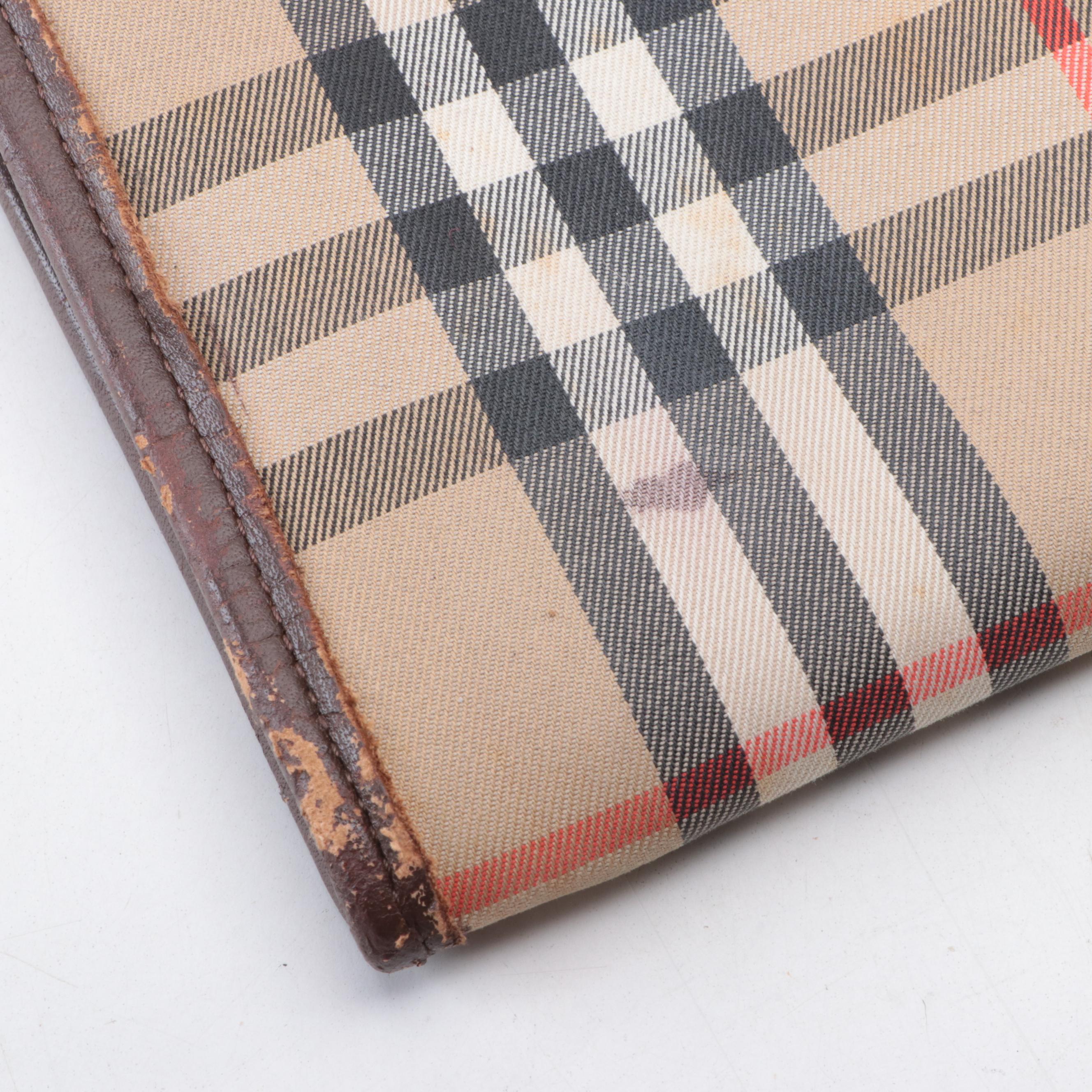 Burberry Haymarket Check Folio with Leather Trim | EBTH
