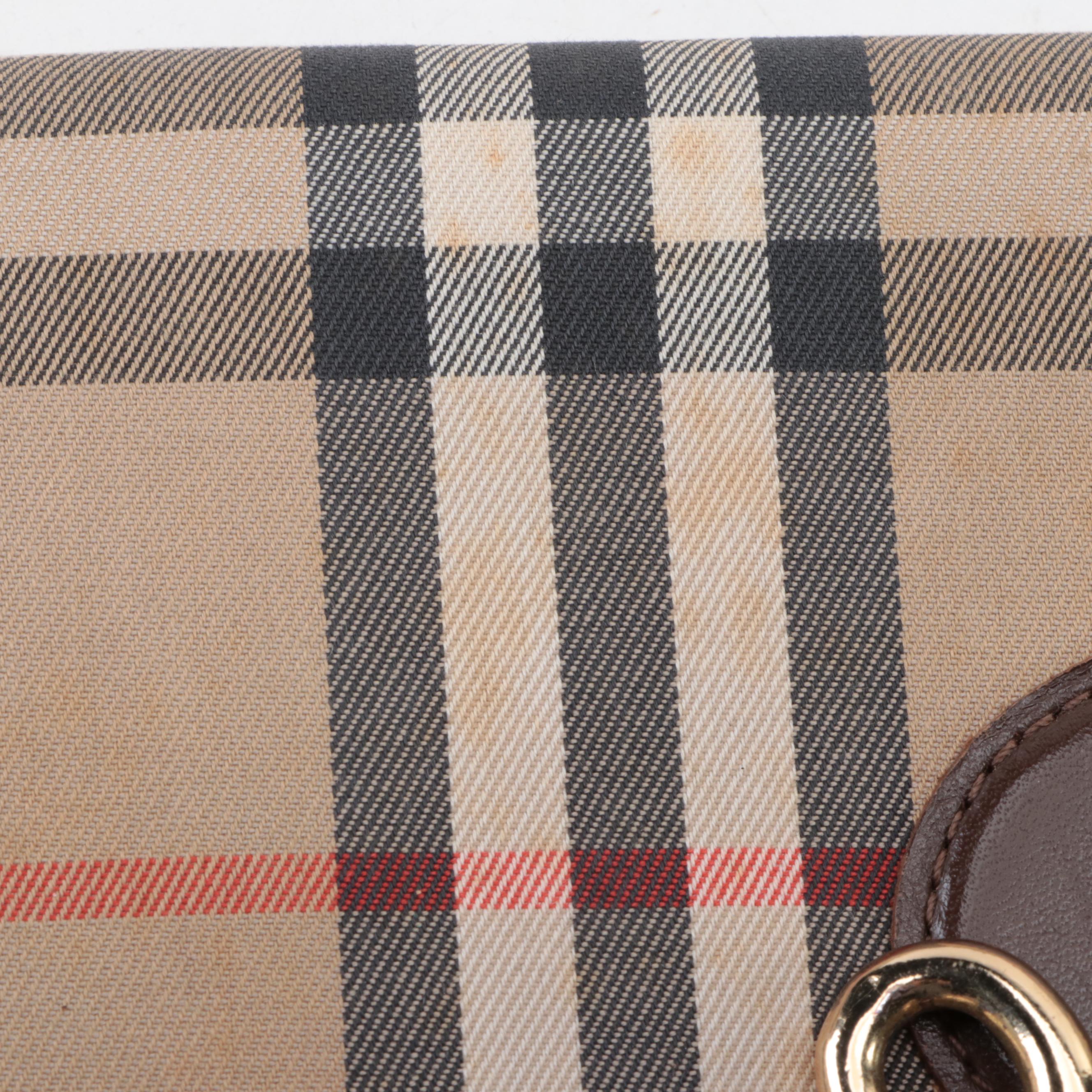 Burberry Haymarket Check Folio with Leather Trim | EBTH