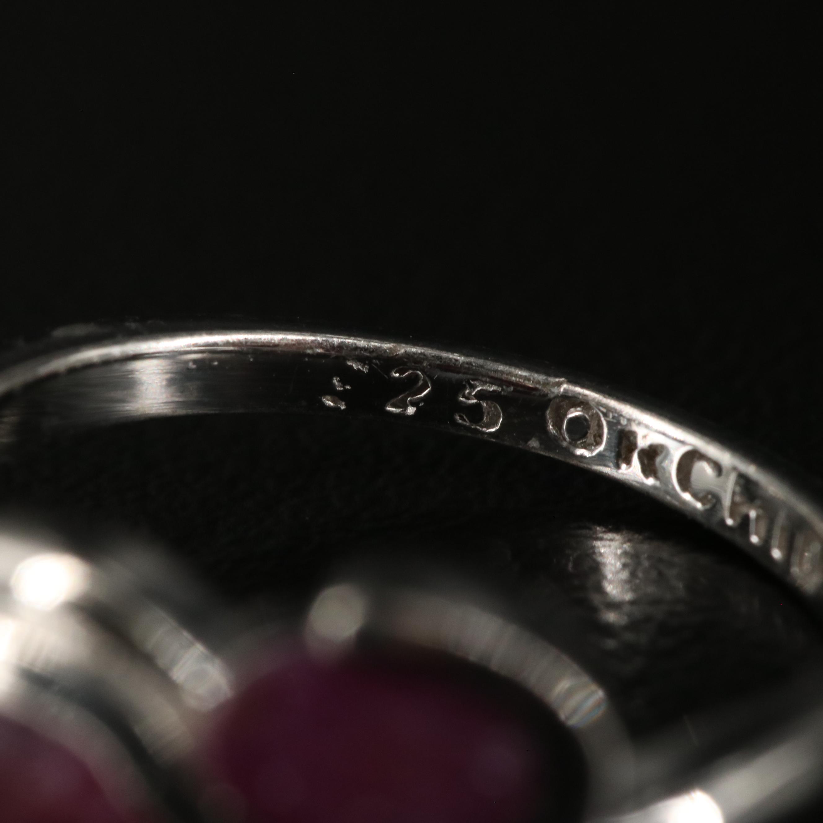 Sterling Two Stone Filled Corundum Ring | EBTH