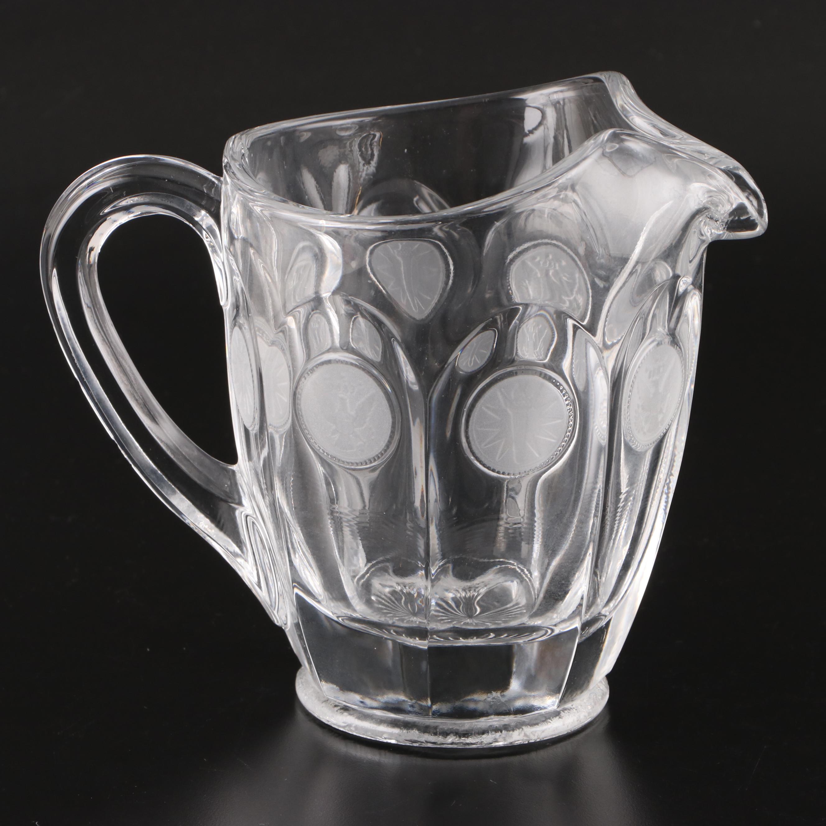 Fostoria "Coin Glass" Pitcher with Atlantis and Other Glass Decanters ...