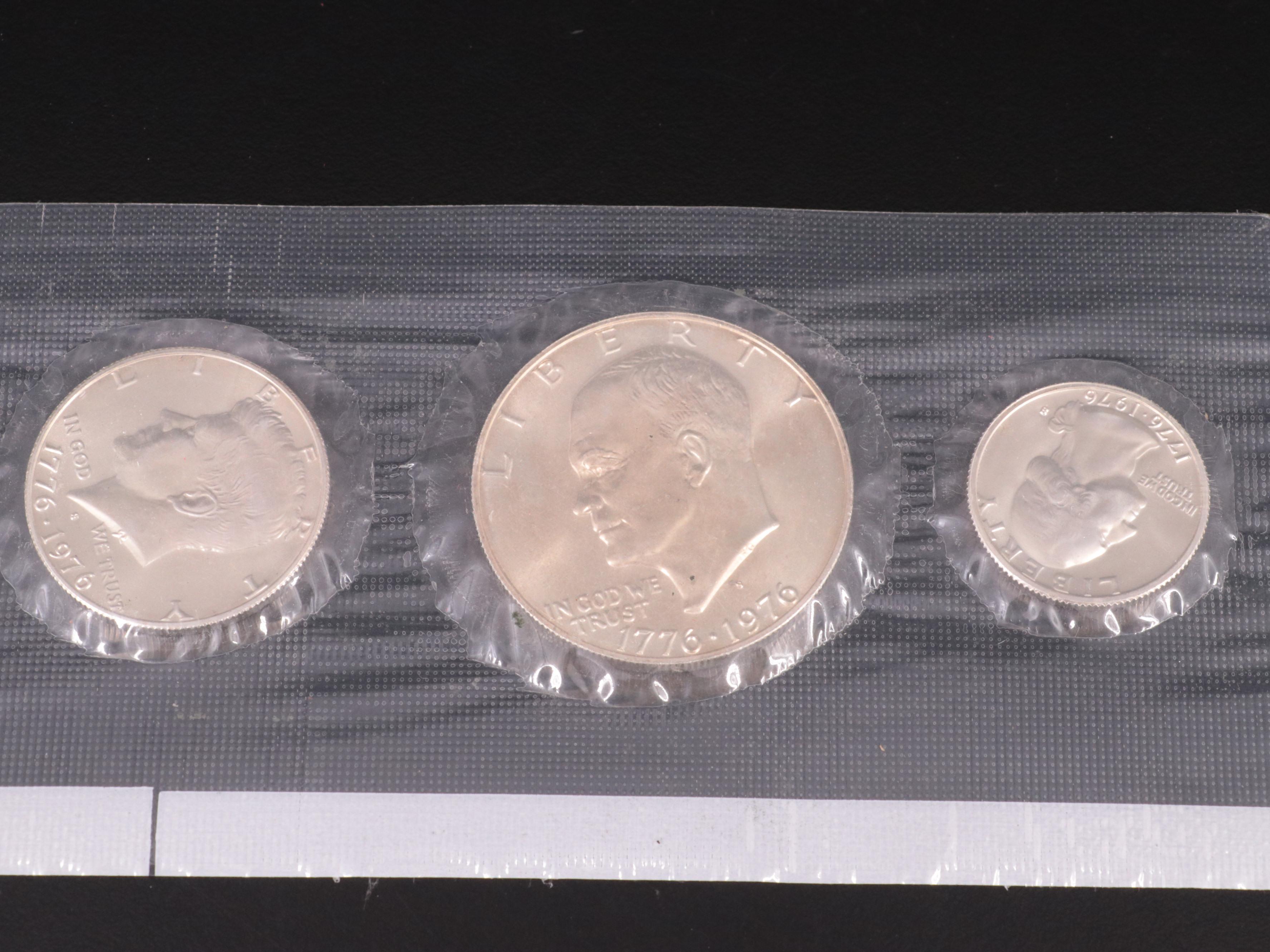 Group of Eleven 1976 Three Piece Silver Bicentennial Uncirculated Sets ...