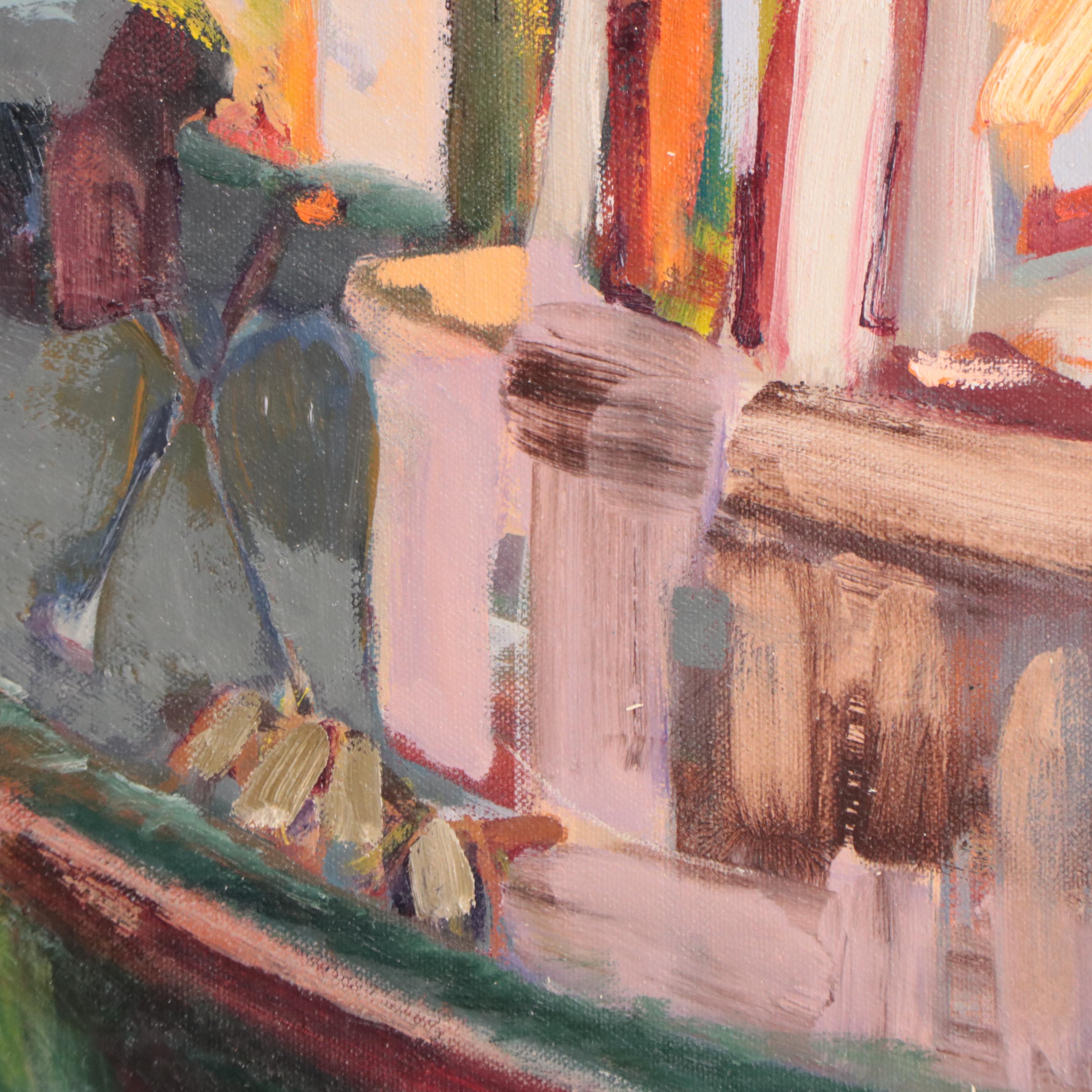 Gail "Gaia" Morrison Impressionist Style Harbor Scene Oil Painting | EBTH