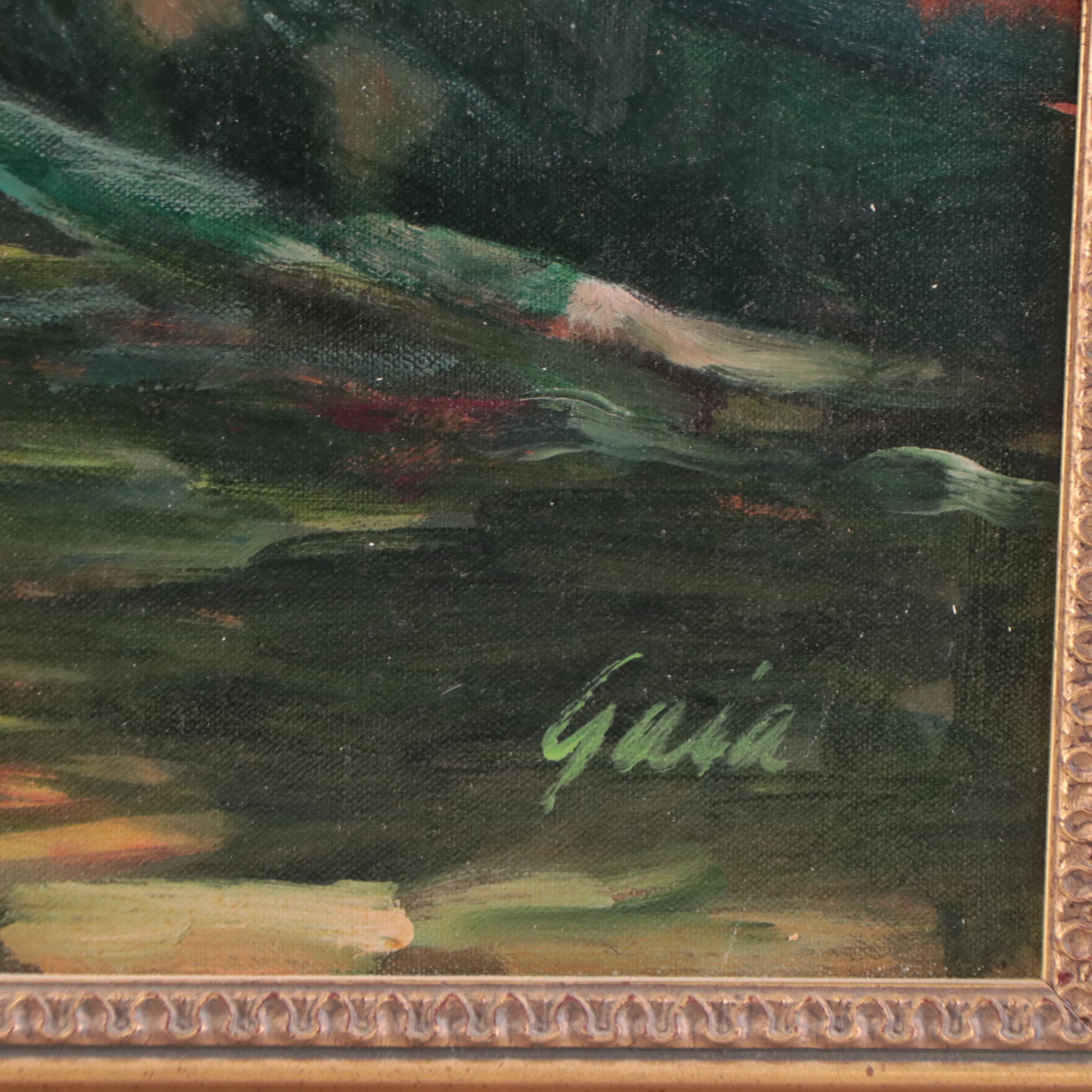 Gail "Gaia" Morrison Impressionist Style Harbor Scene Oil Painting | EBTH