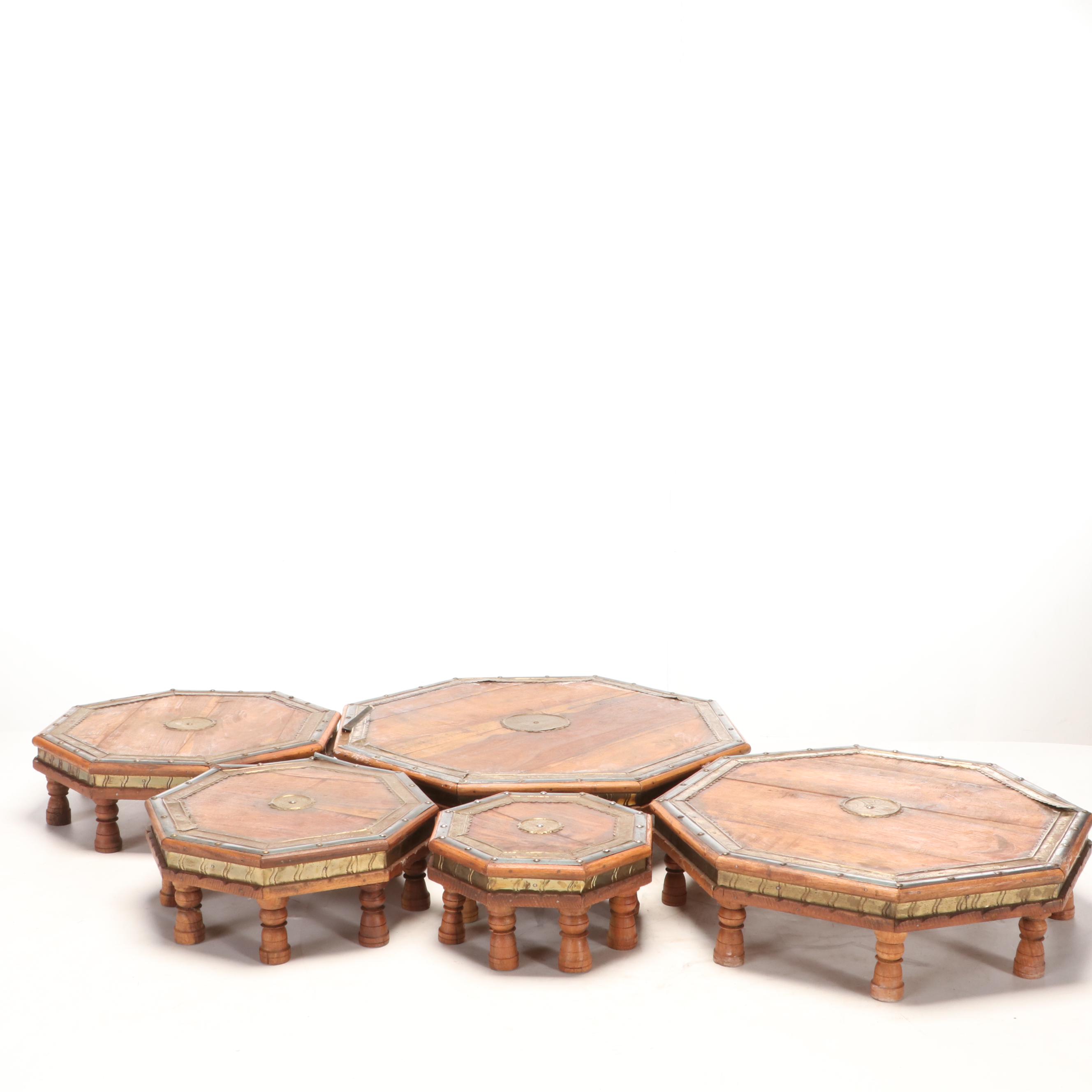 Indian Brass Ornamented Stacking Octagonal Tables | EBTH