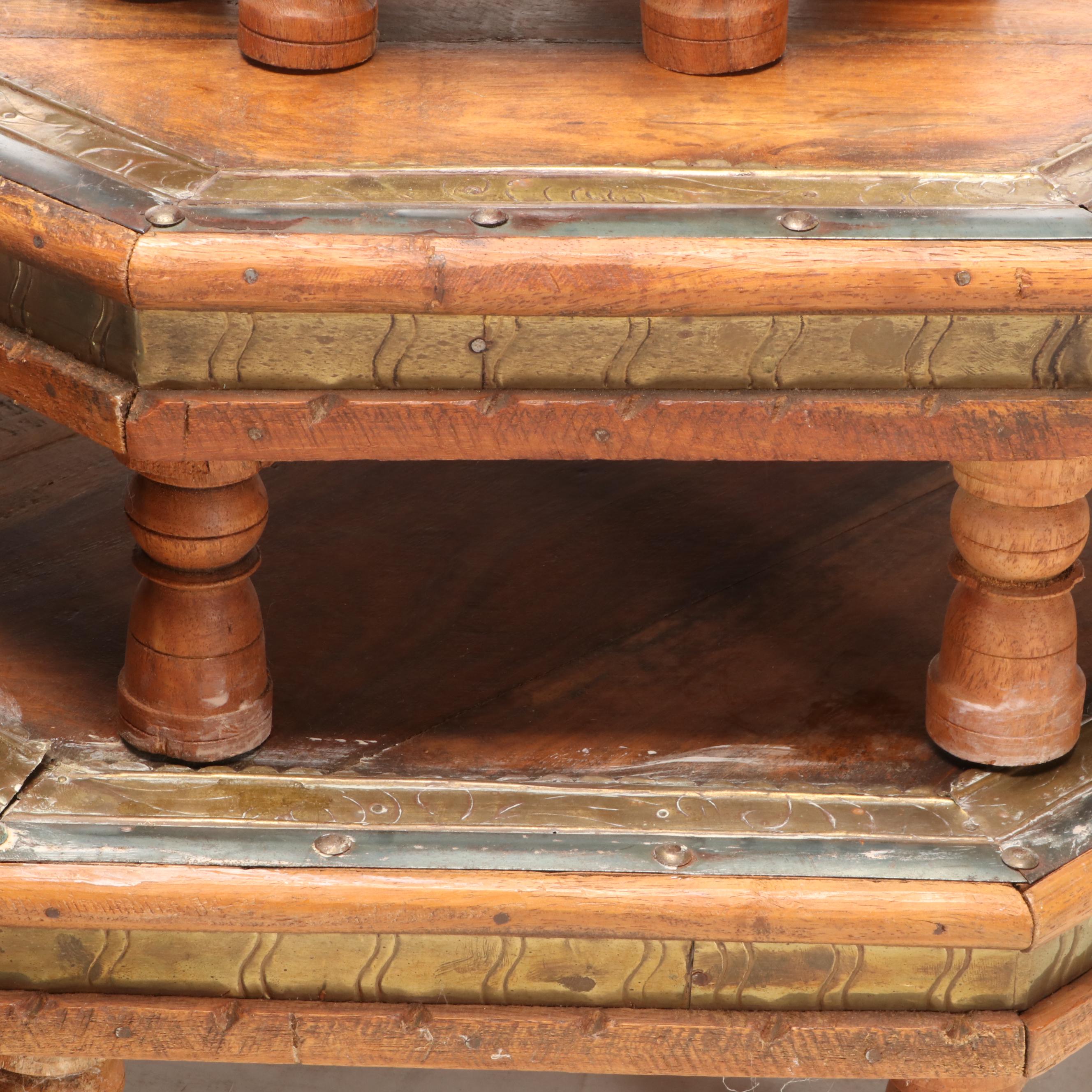 Indian Brass Ornamented Stacking Octagonal Tables | EBTH