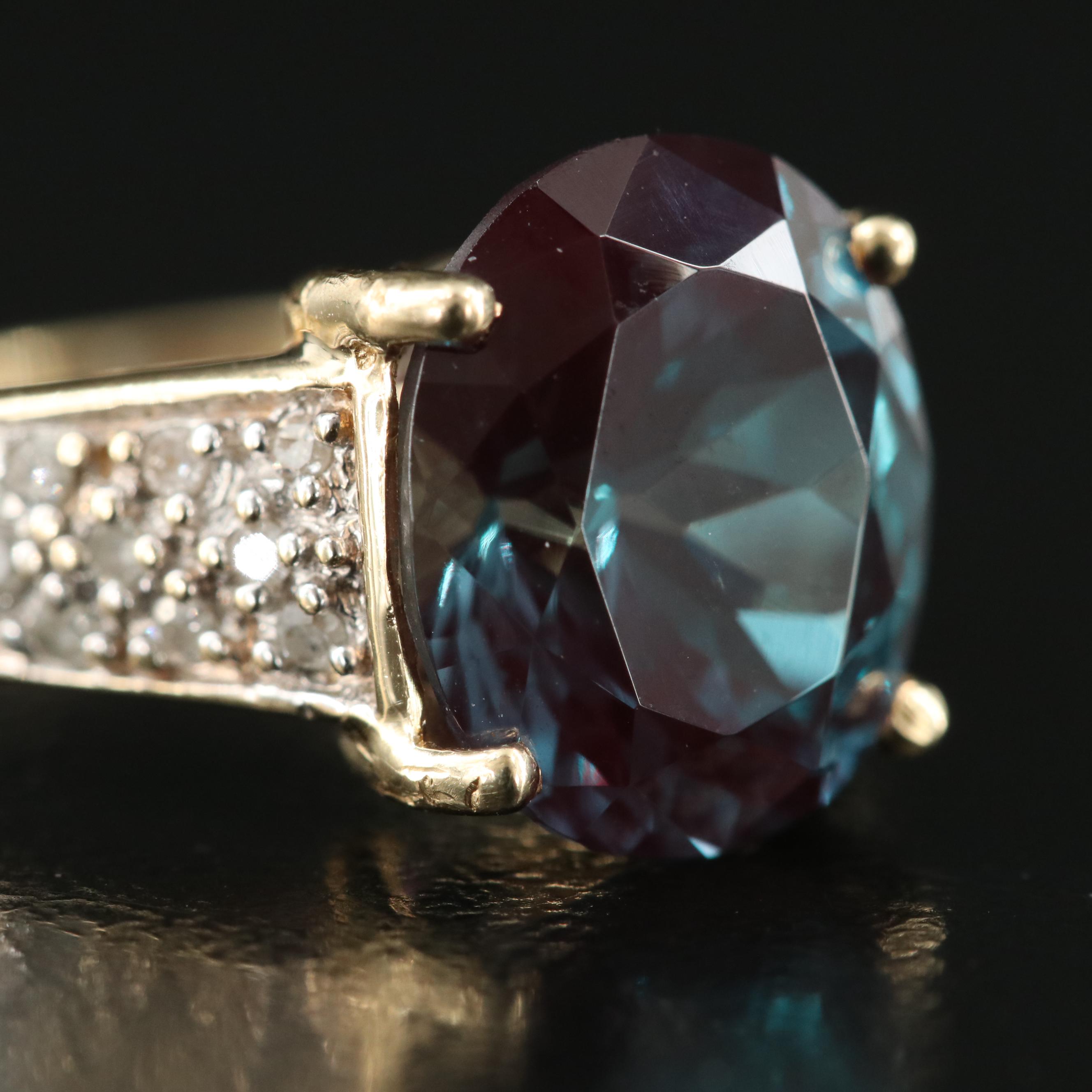 14K Alexandrite and Diamond Ring | EBTH