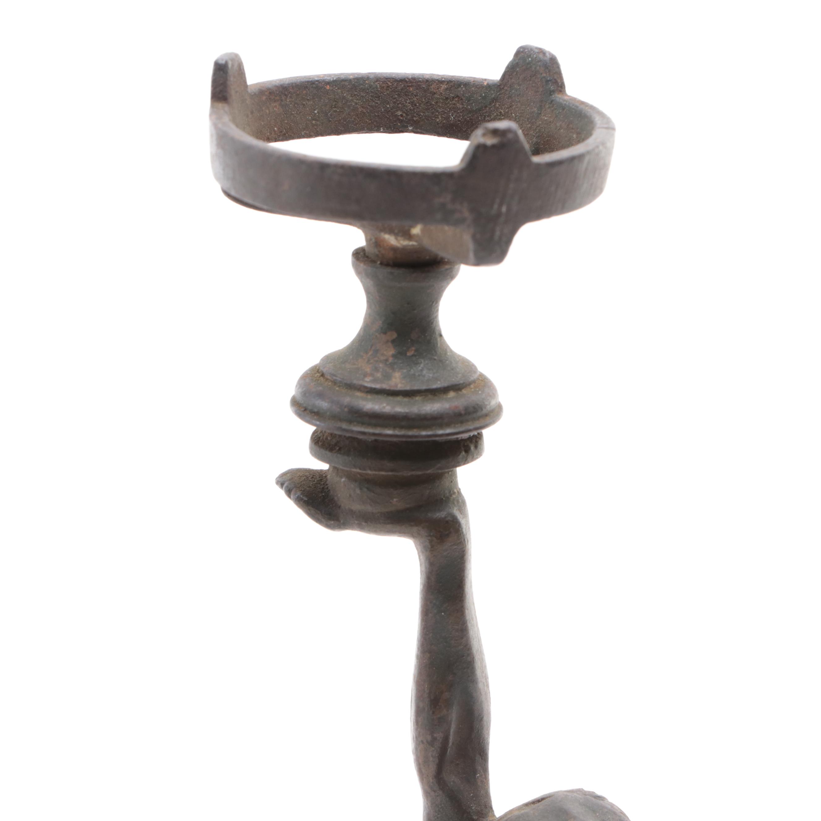 F. L. Vombach German Metal Candle Holder, Late 19th Century | EBTH