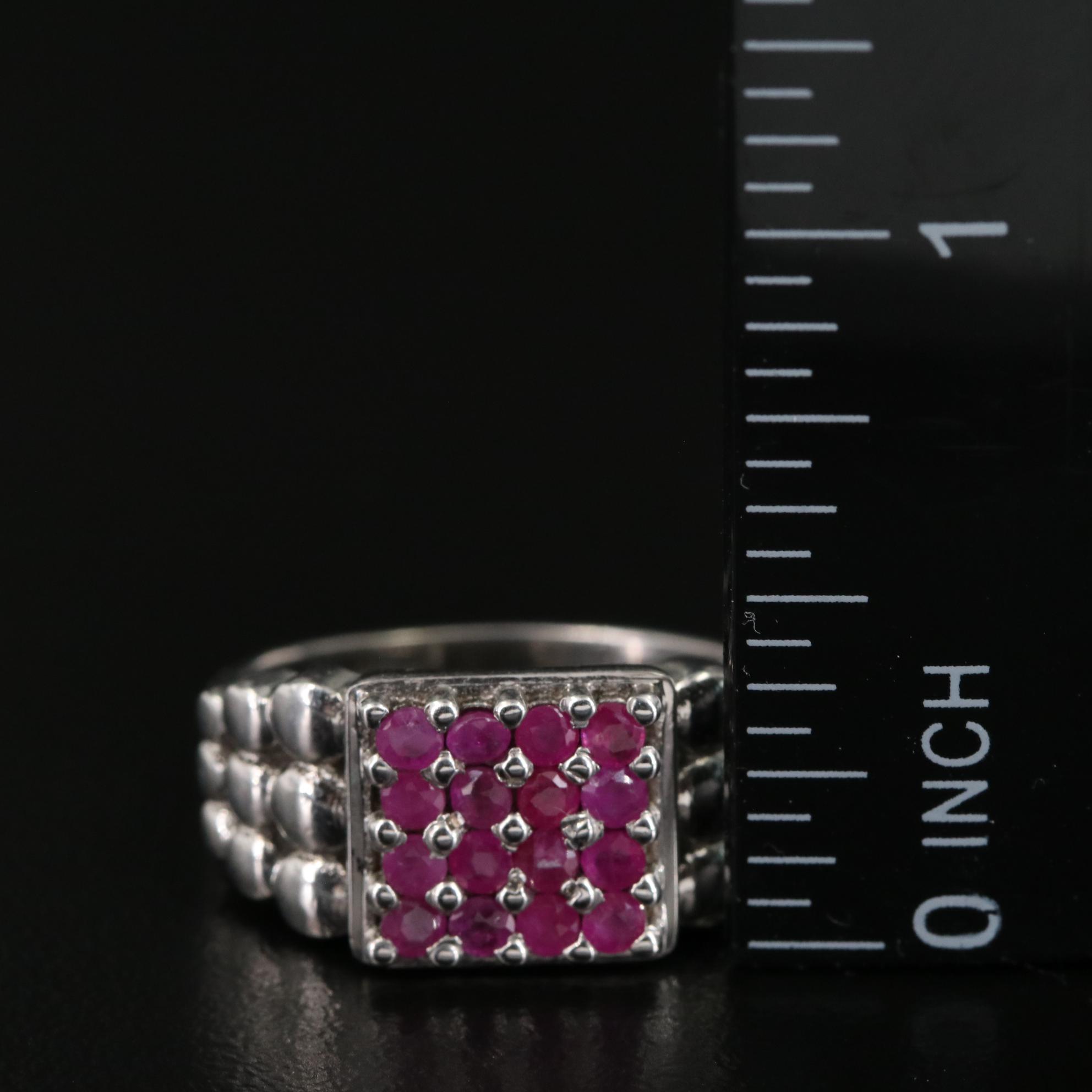 Sterling Ruby Square Ring | EBTH