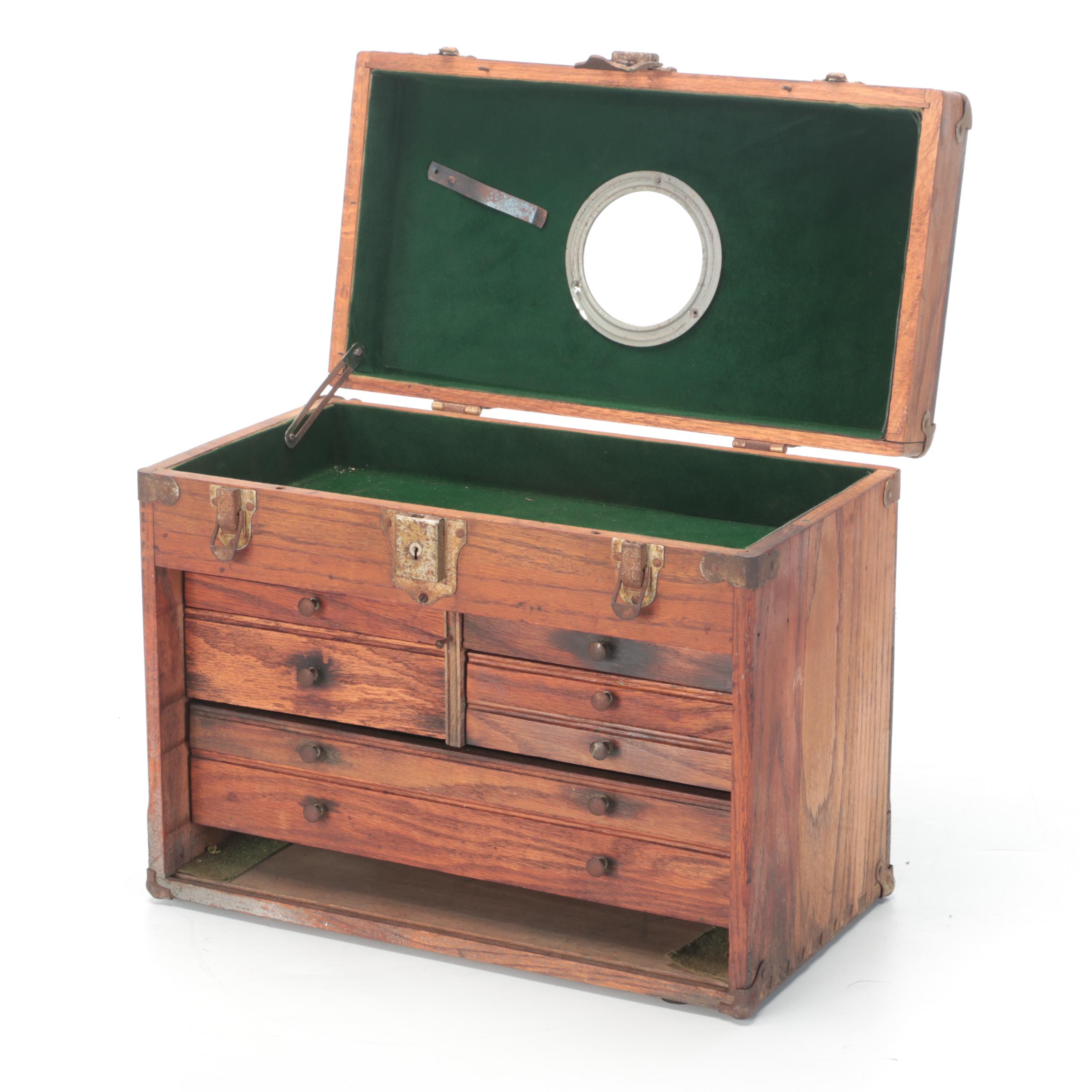 Oak Wood Machinists Tool Box, Early to Mid-20th Century | EBTH