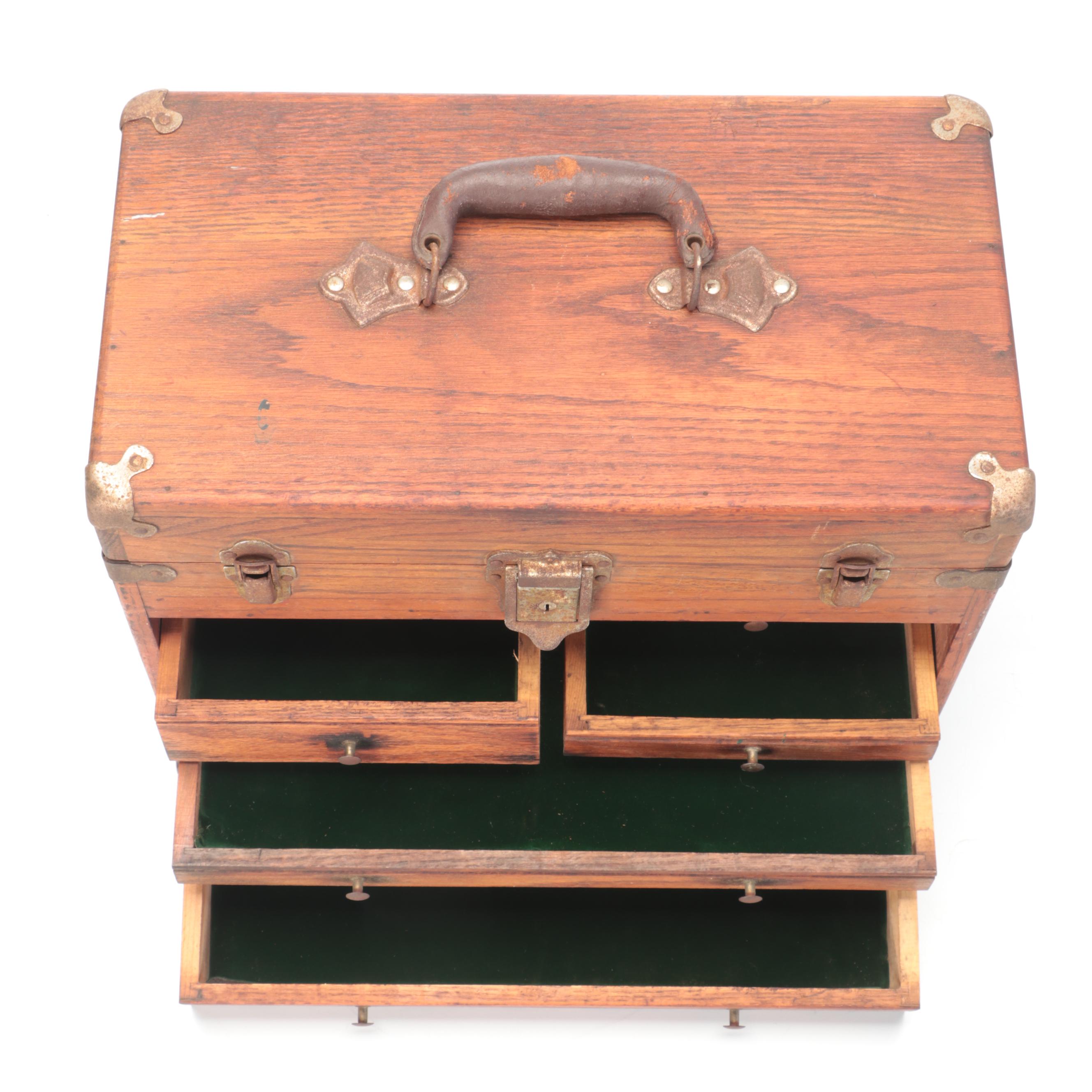 Oak Wood Machinists Tool Box, Early to Mid-20th Century | EBTH
