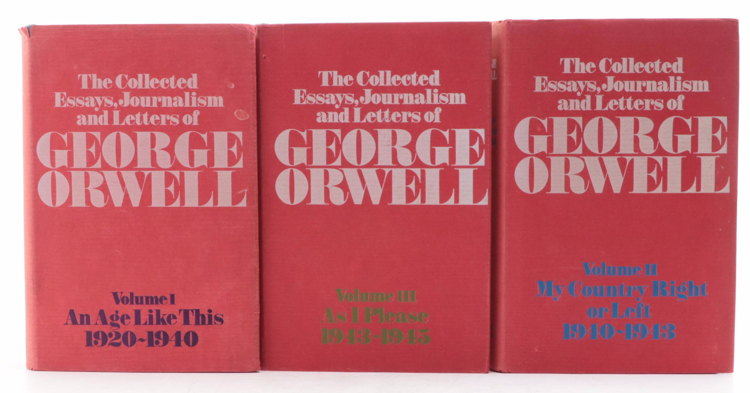 "George Orwell" Partial Volume Set Edited by Sonia Orwell, 1969 | EBTH
