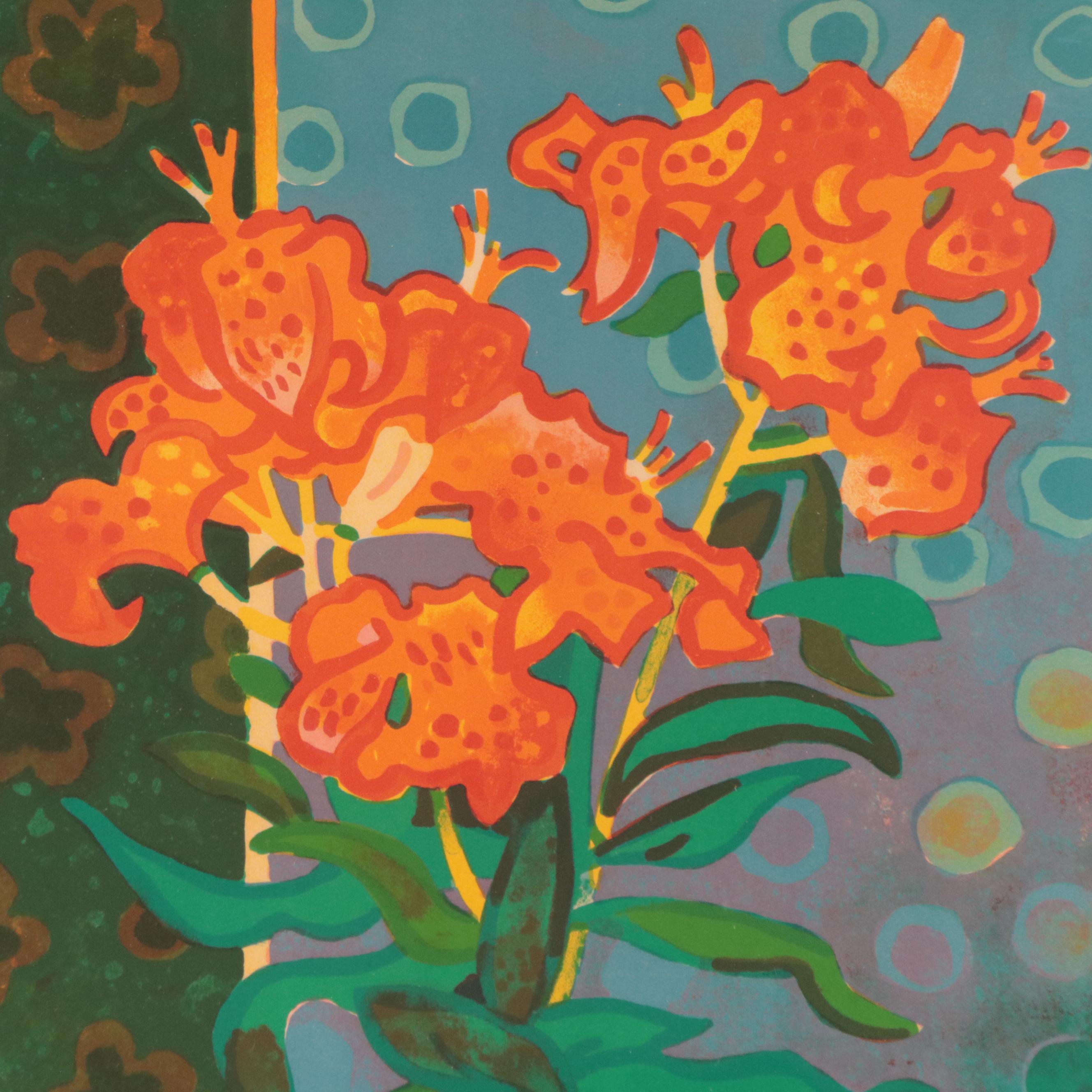 Guy Charon Color Lithograph of Floral Still Life, Mid-20th Century | EBTH