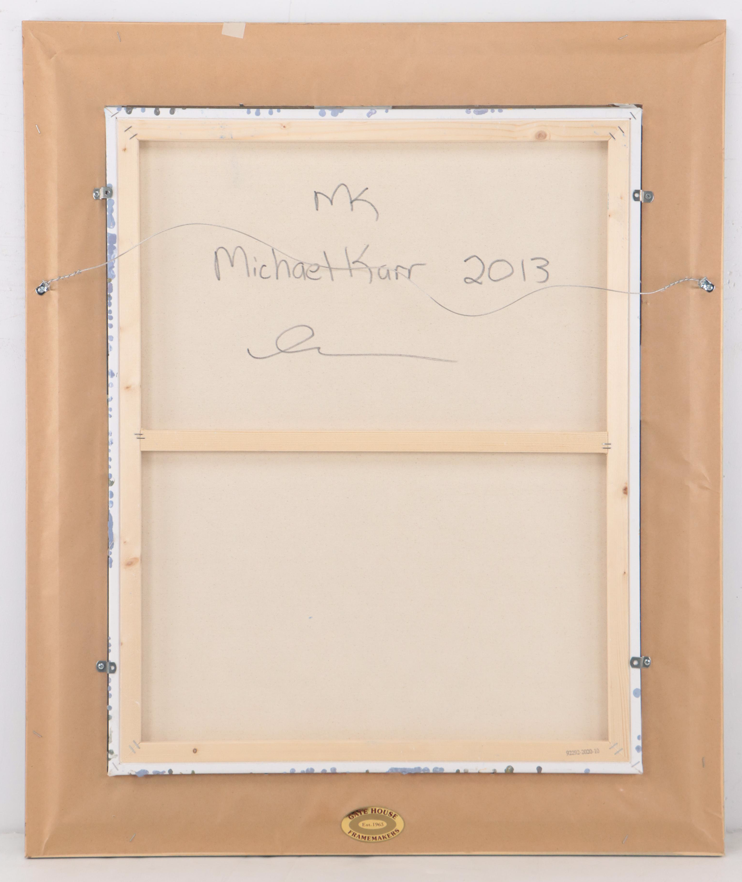 Michael Karr Abstract Expressionist Style Acrylic "Action" Painting ...