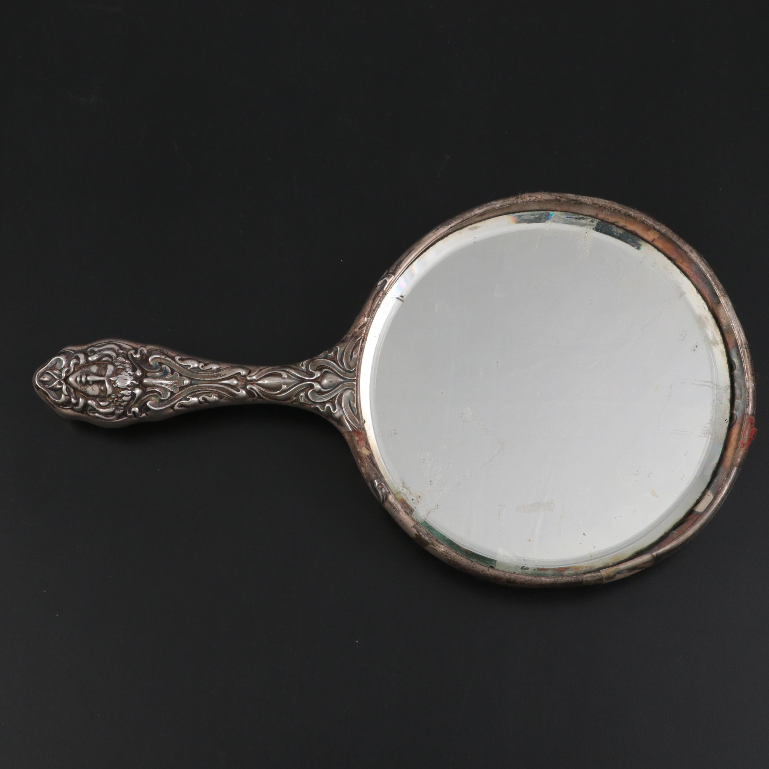 Unger Brothers Art Nouveau Sterling Silver Hand Mirror | EBTH