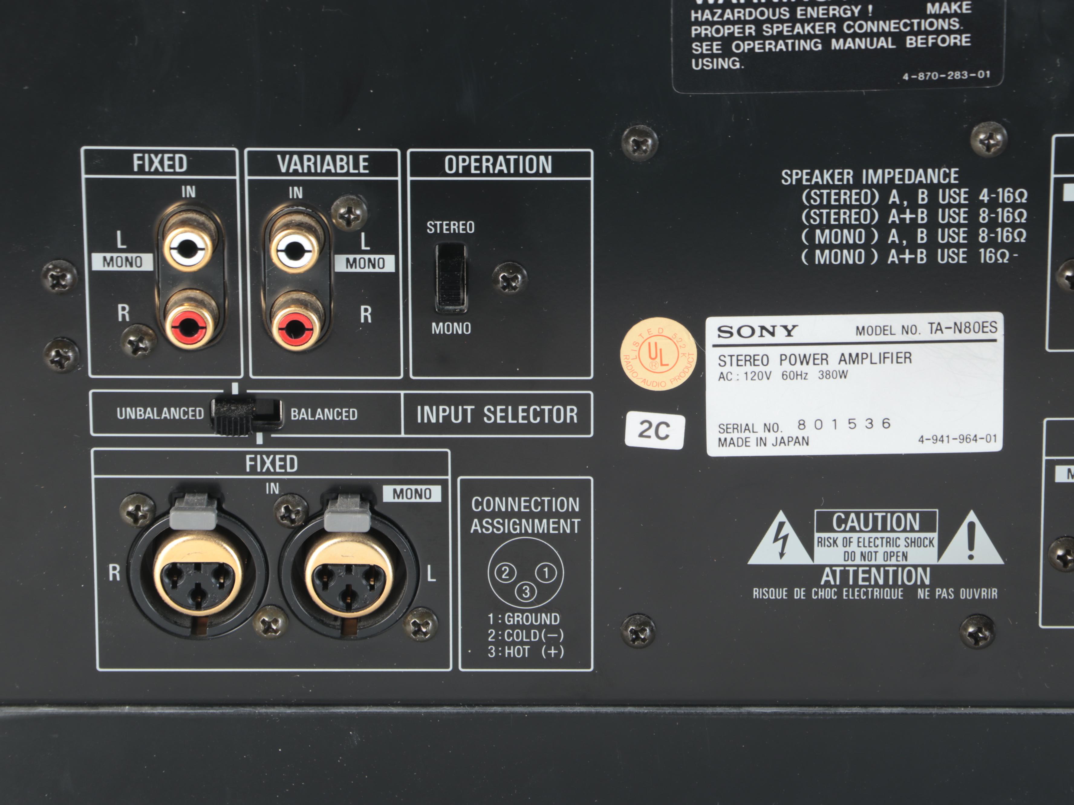 Sony N80ES Stereo Power Amplifier | EBTH