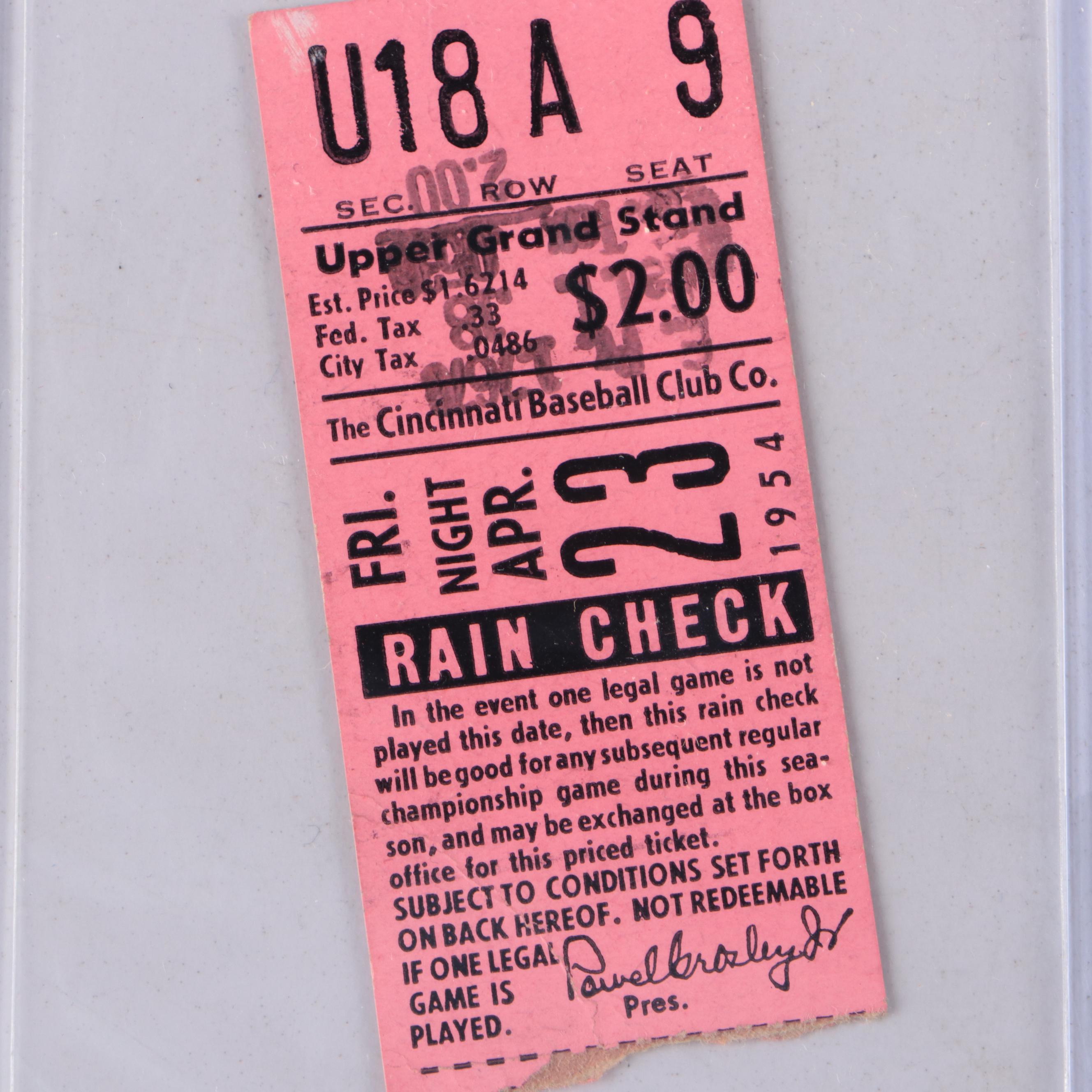 Cincinnati Reds Ticket Stubs, Team Schedules, and More, 1950s–2010s | EBTH