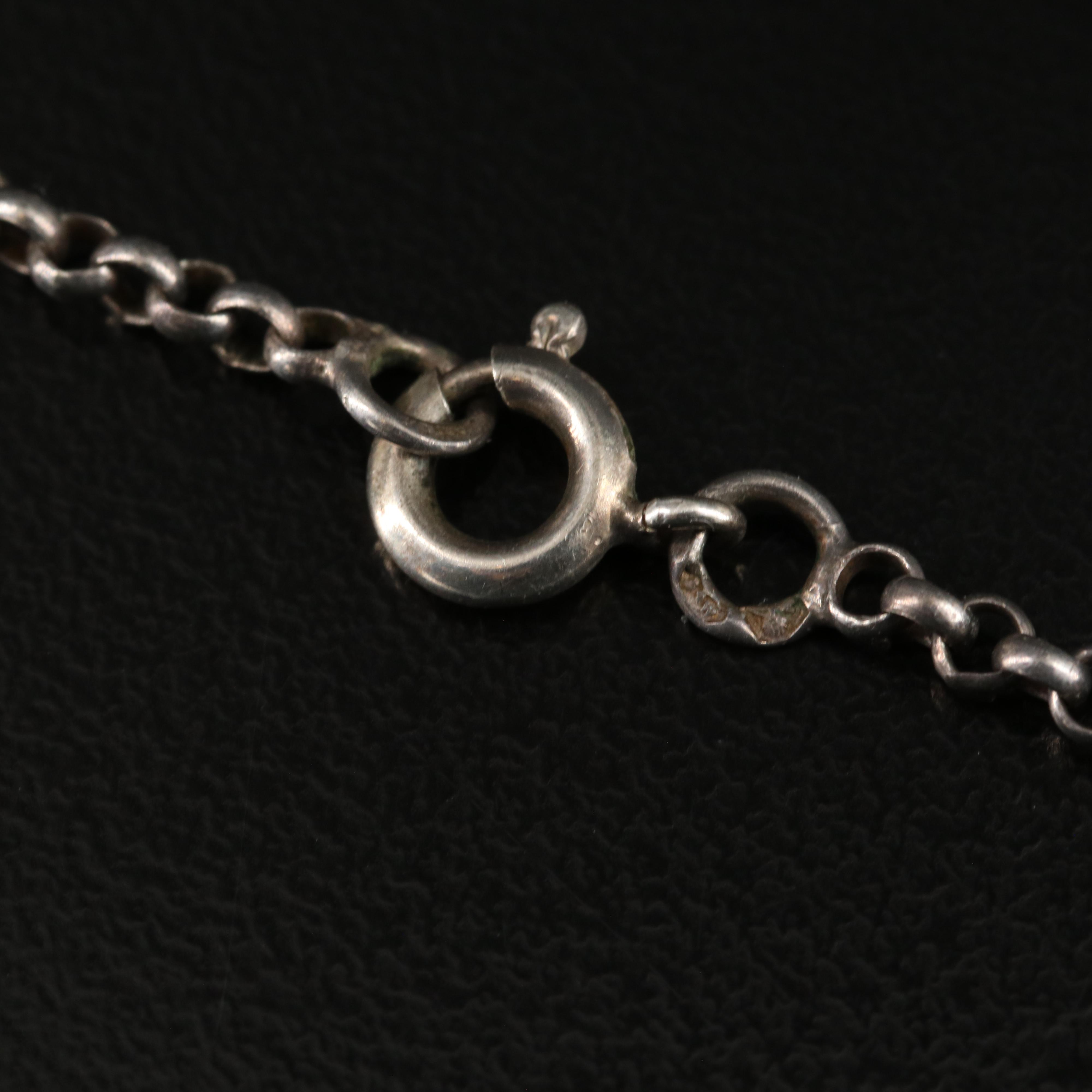 1900 Austrian Five Corona Silver Coin Pendant with Sterling Rolo ...