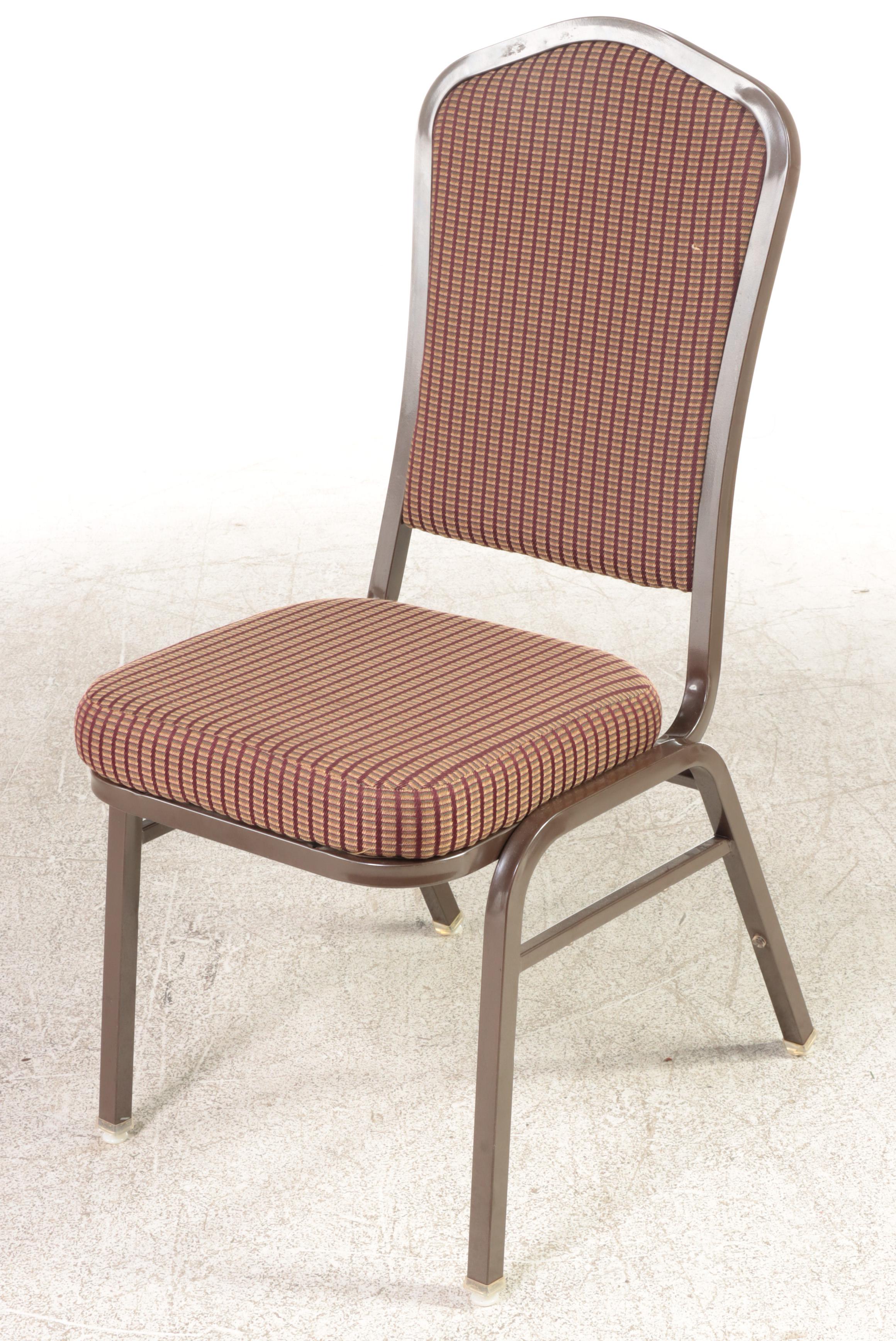 Three Classico Seating Upholstered Steel Stacking Banquet Chairs | EBTH