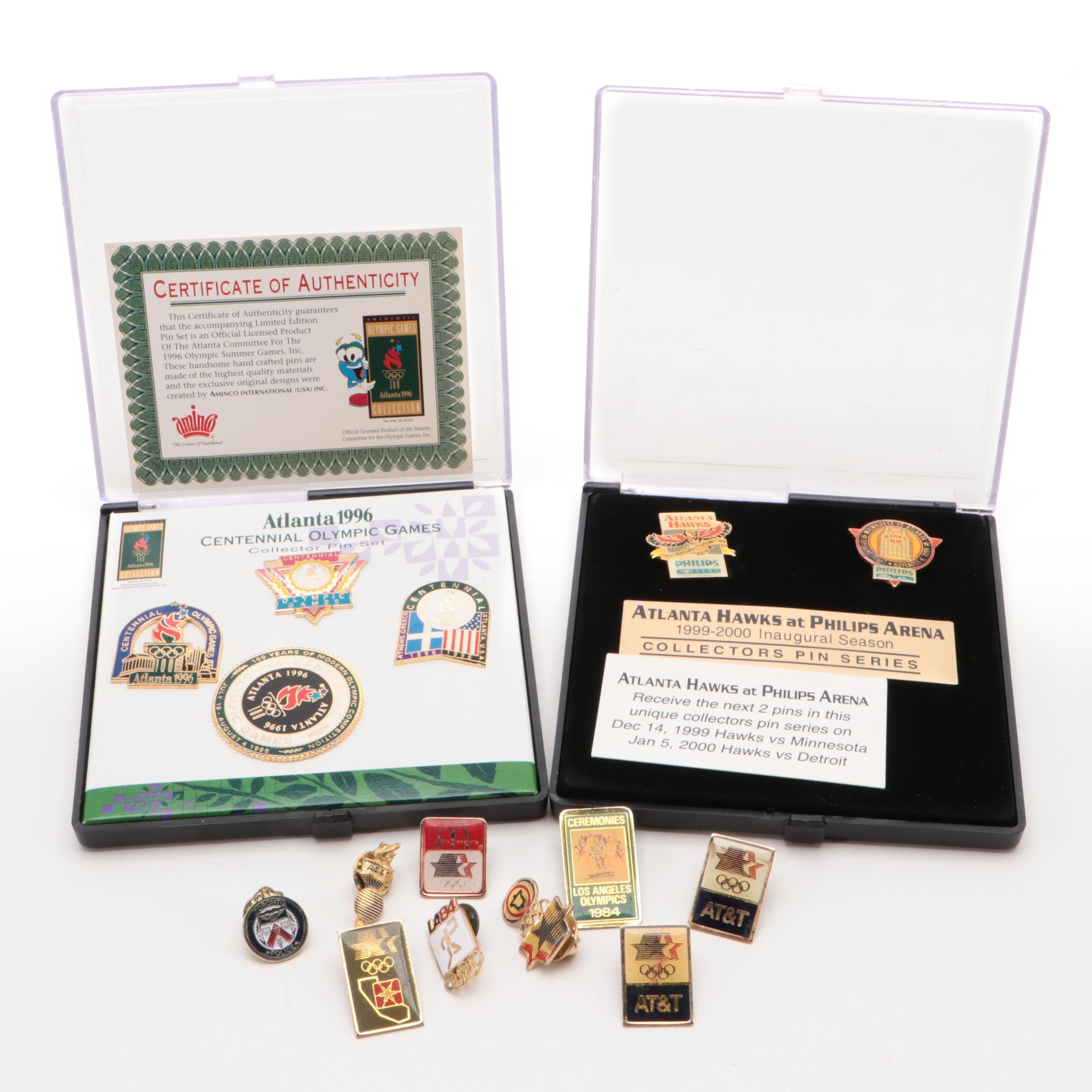 1999–2000 Atlanta Hawks Inaugural Season and Olympic Games Pins | EBTH