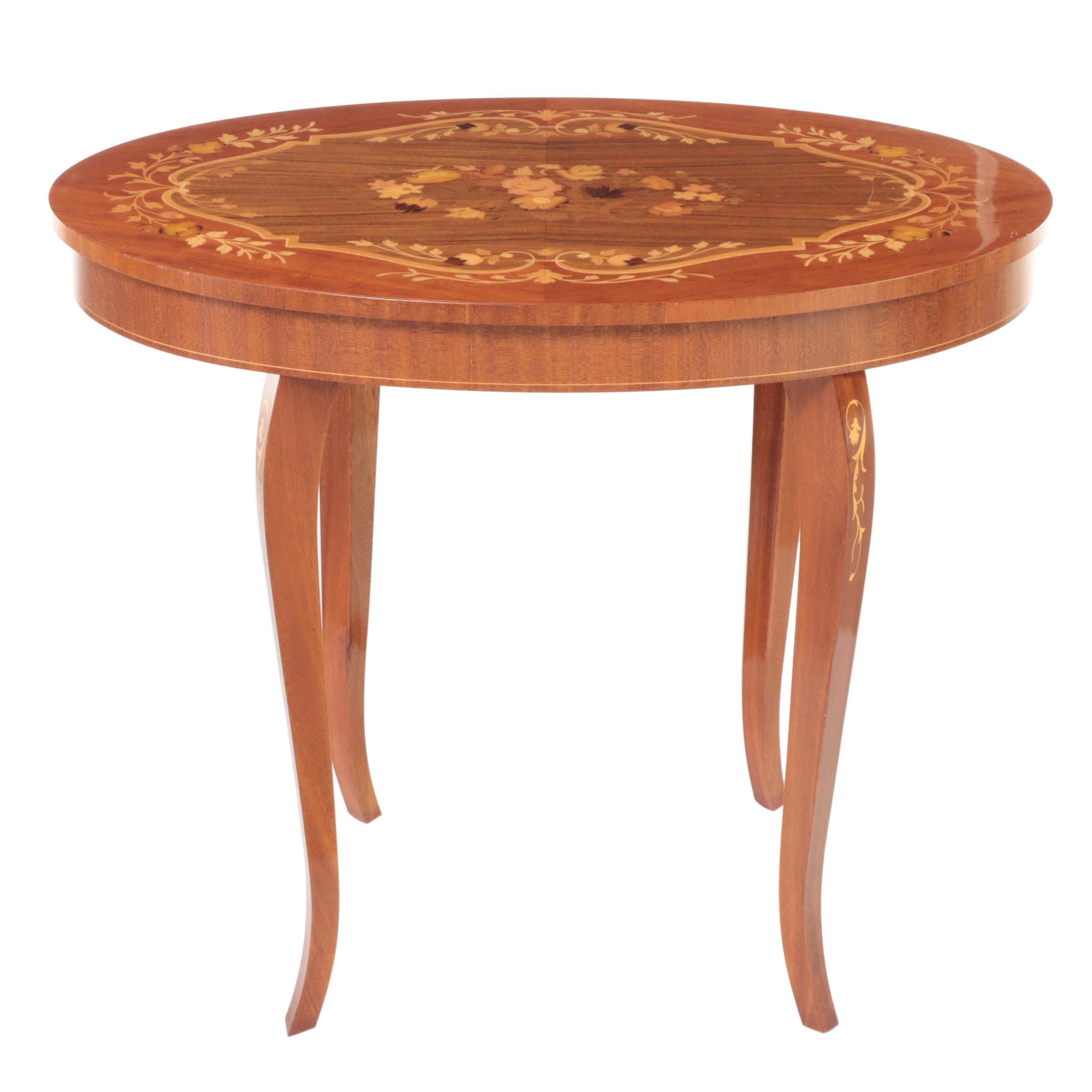 Italian Sorrento Marquetry Side Table with Musical Movement, Late 20th ...