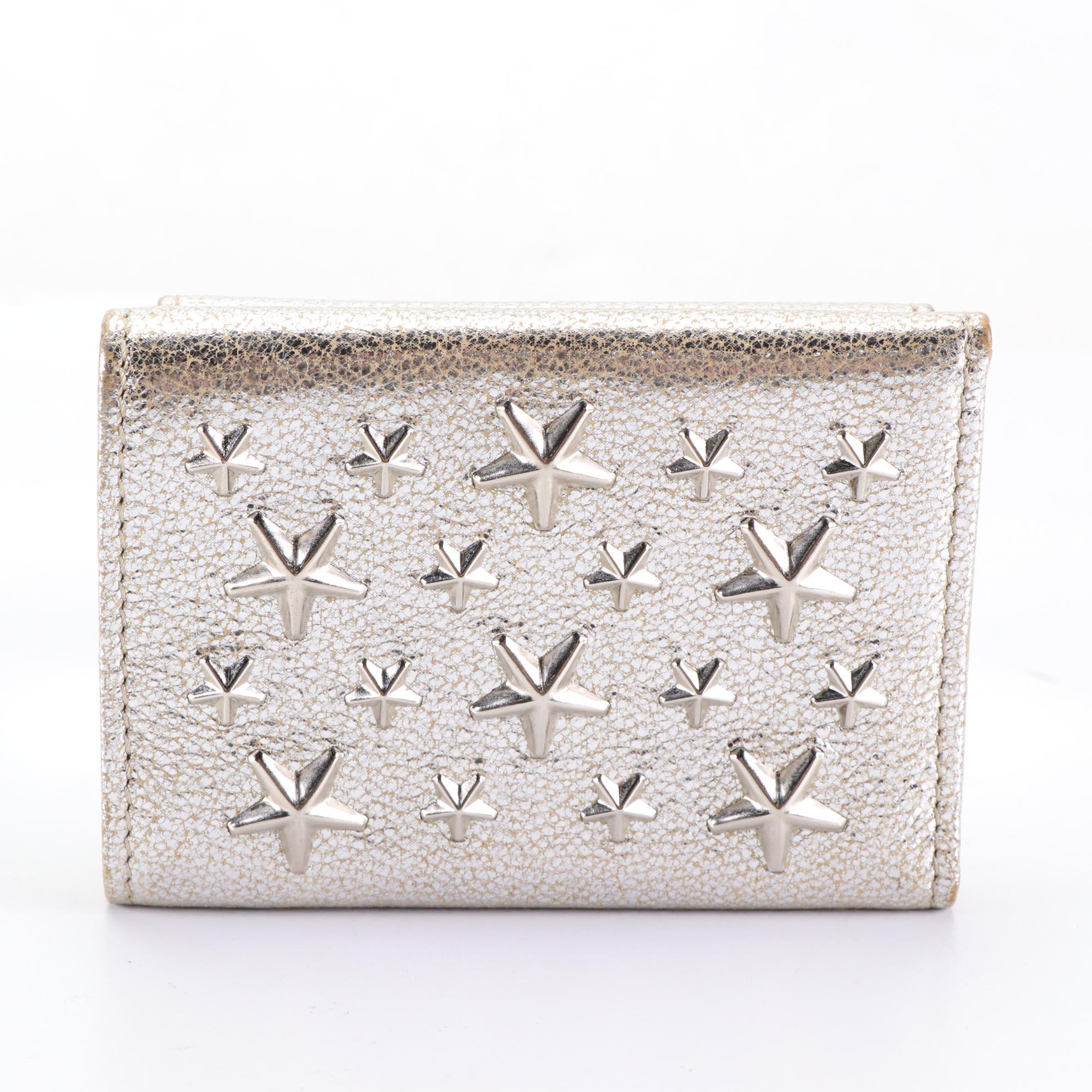 Jimmy Choo Star Studded Compact Wallet in Metallic Leather | EBTH