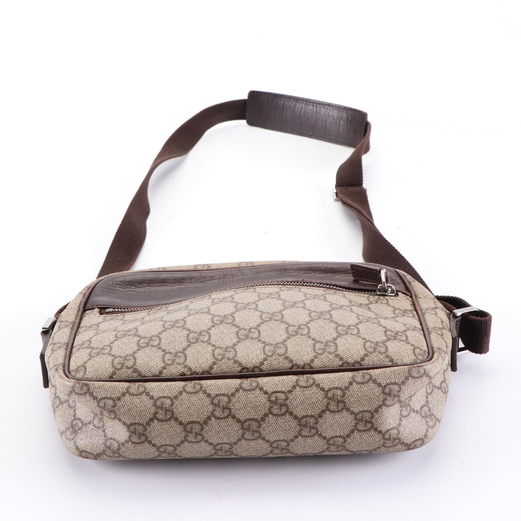 Gucci Crossbody Bag in GG Supreme Canvas and Leather | EBTH