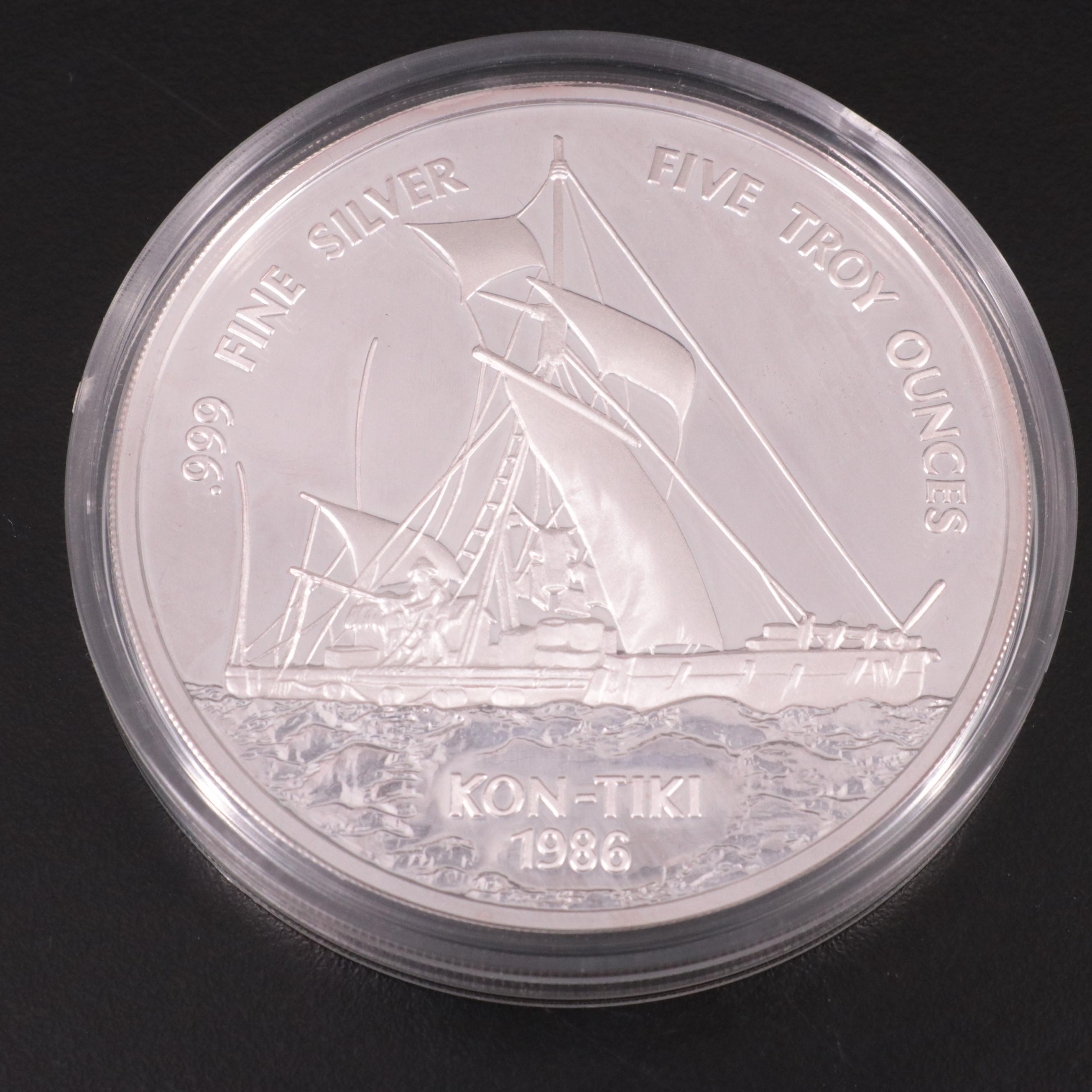 1986 and 1987 Samoa 25 Tala 5 Ounce Silver Coins | EBTH