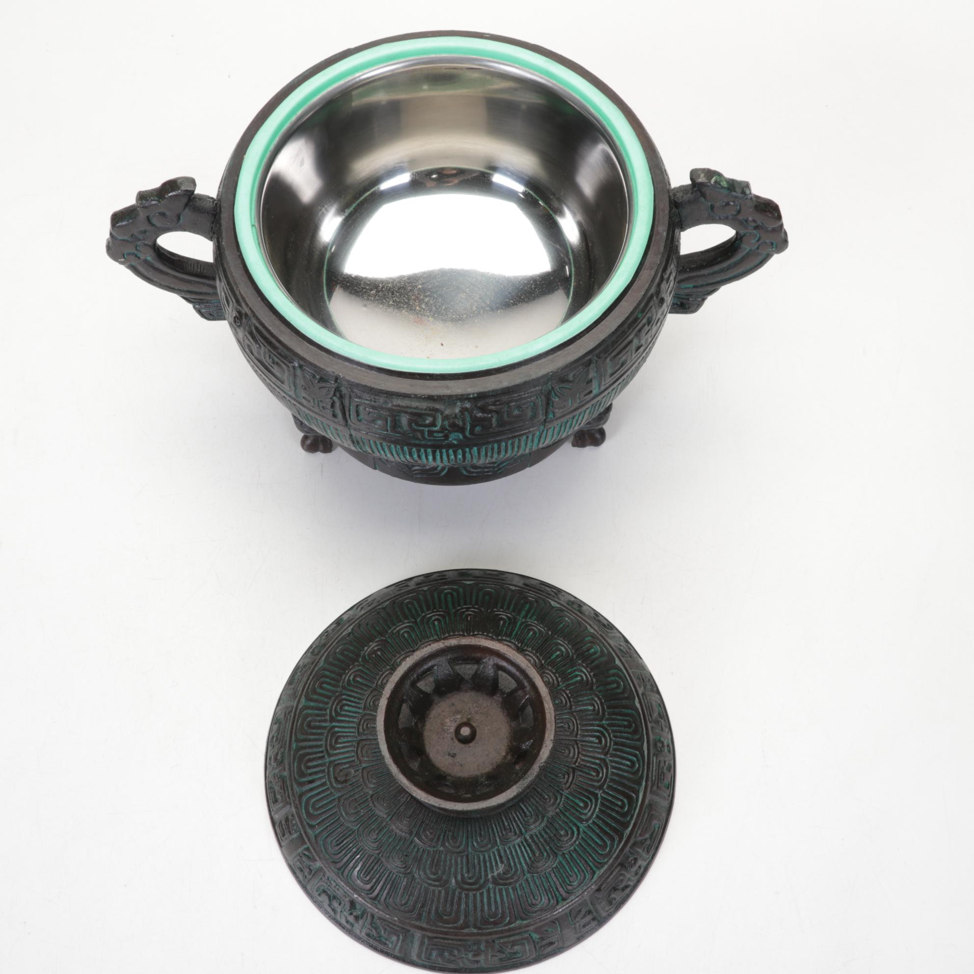 James Mont Style Ice Buckets with Chinese Bronze Censer | EBTH