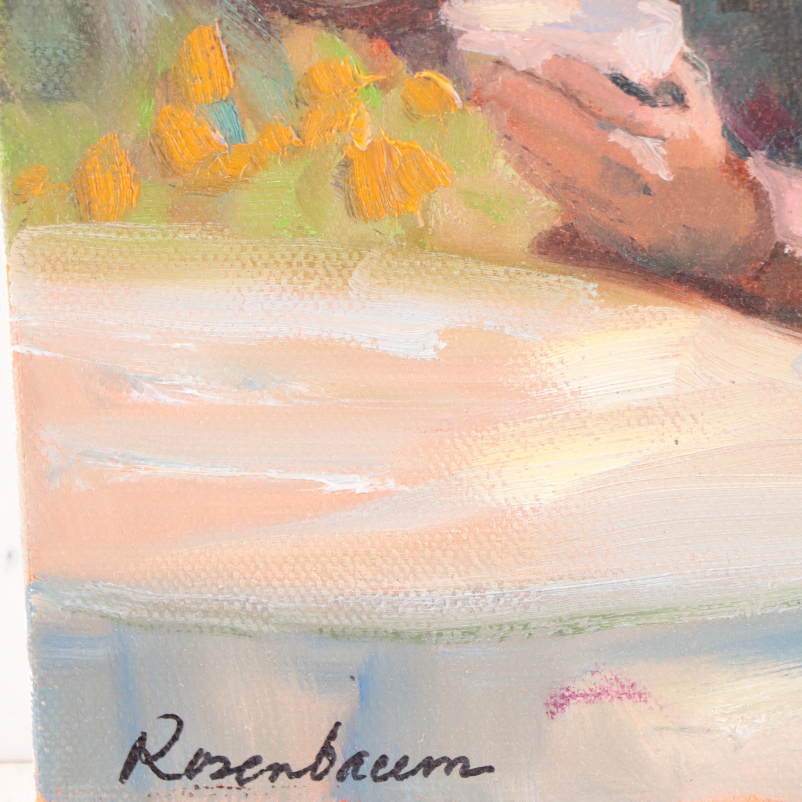 Sally Rosenbaum Oil Painting of Seated Figure, 21st Century | EBTH