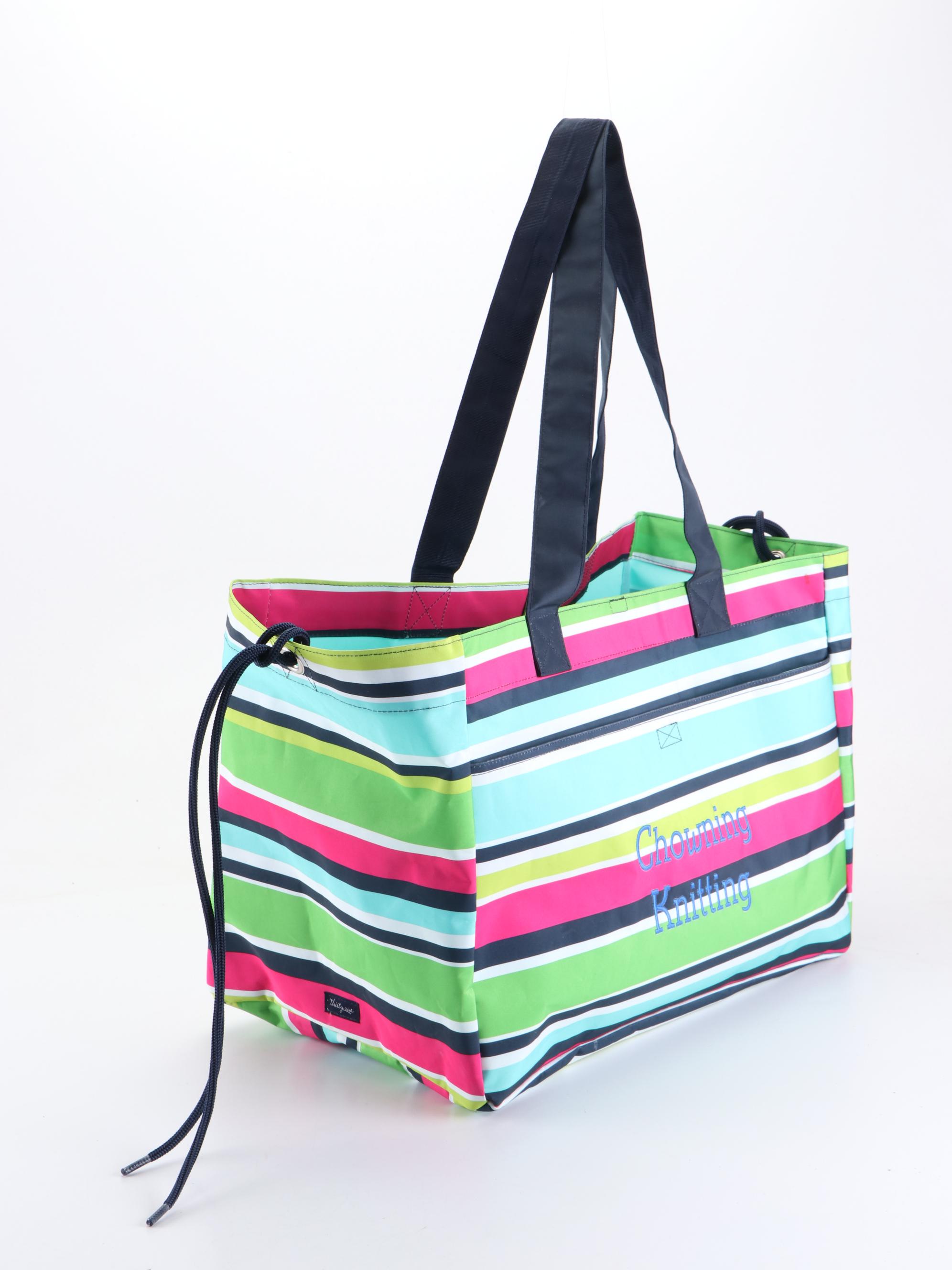 Thirty-One Gifts Striped Shoulder Totes, Zip Pouches and Folding ...