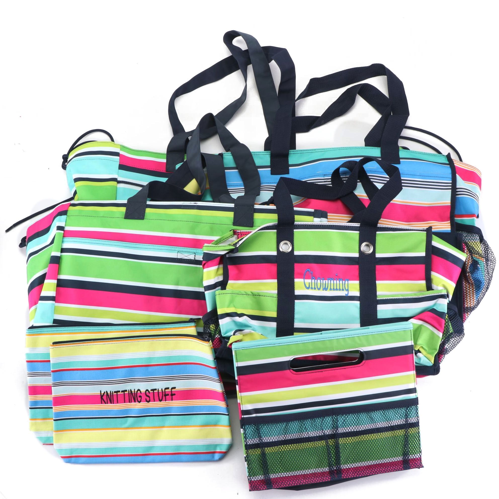 Thirty-One Gifts Striped Shoulder Totes, Zip Pouches and Folding ...