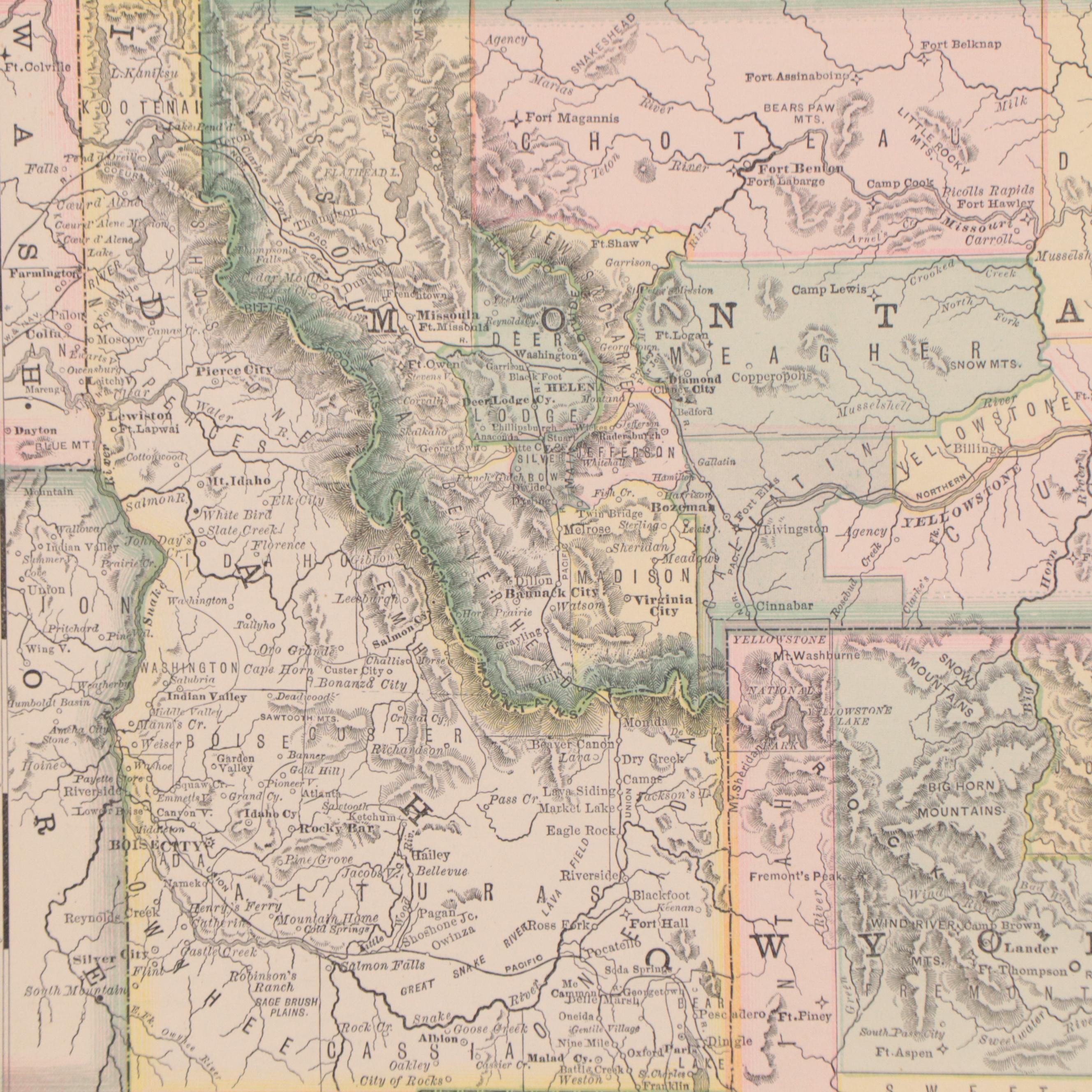 Wax Engraving Map of Intermountain West, 1881 | EBTH