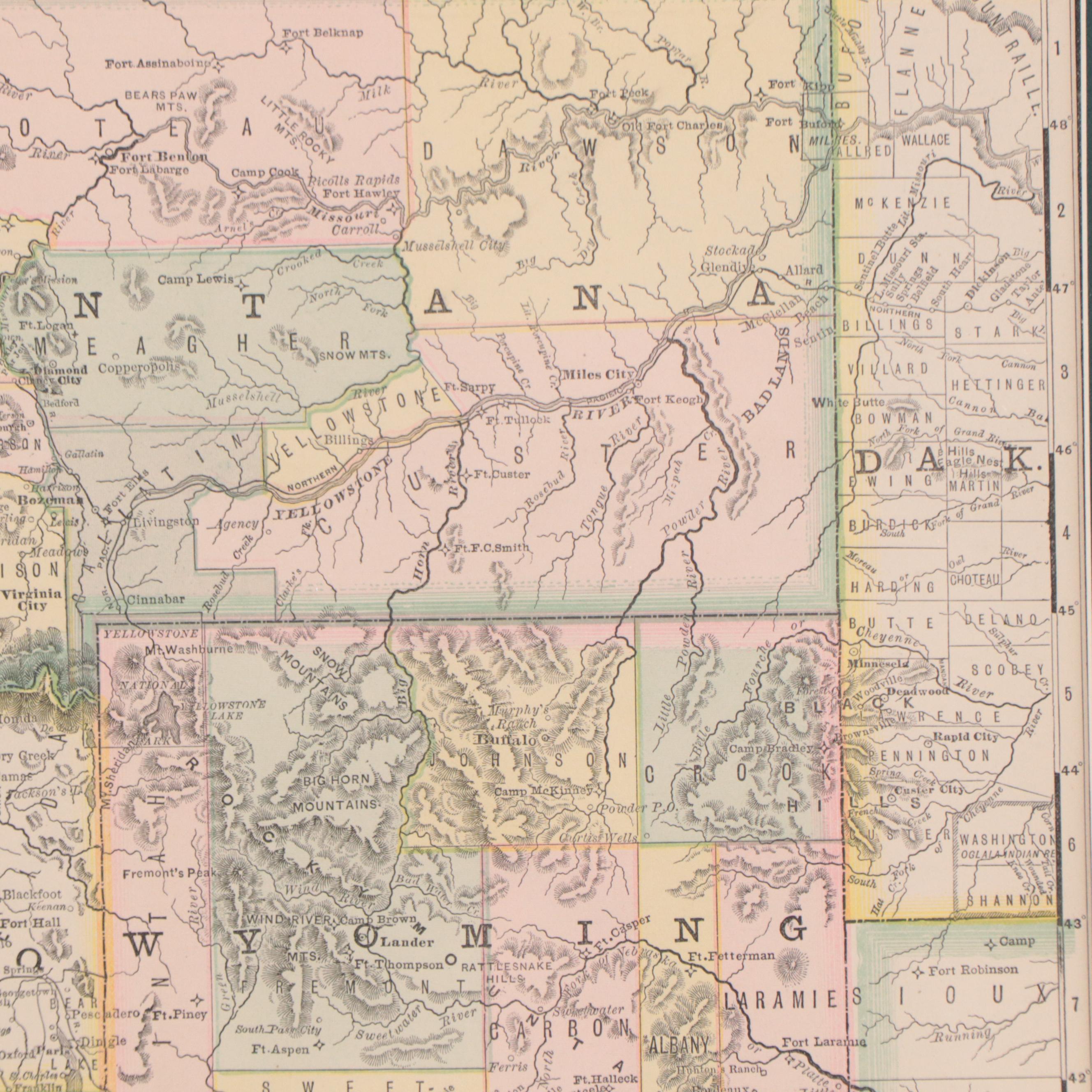 Wax Engraving Map of Intermountain West, 1881 | EBTH