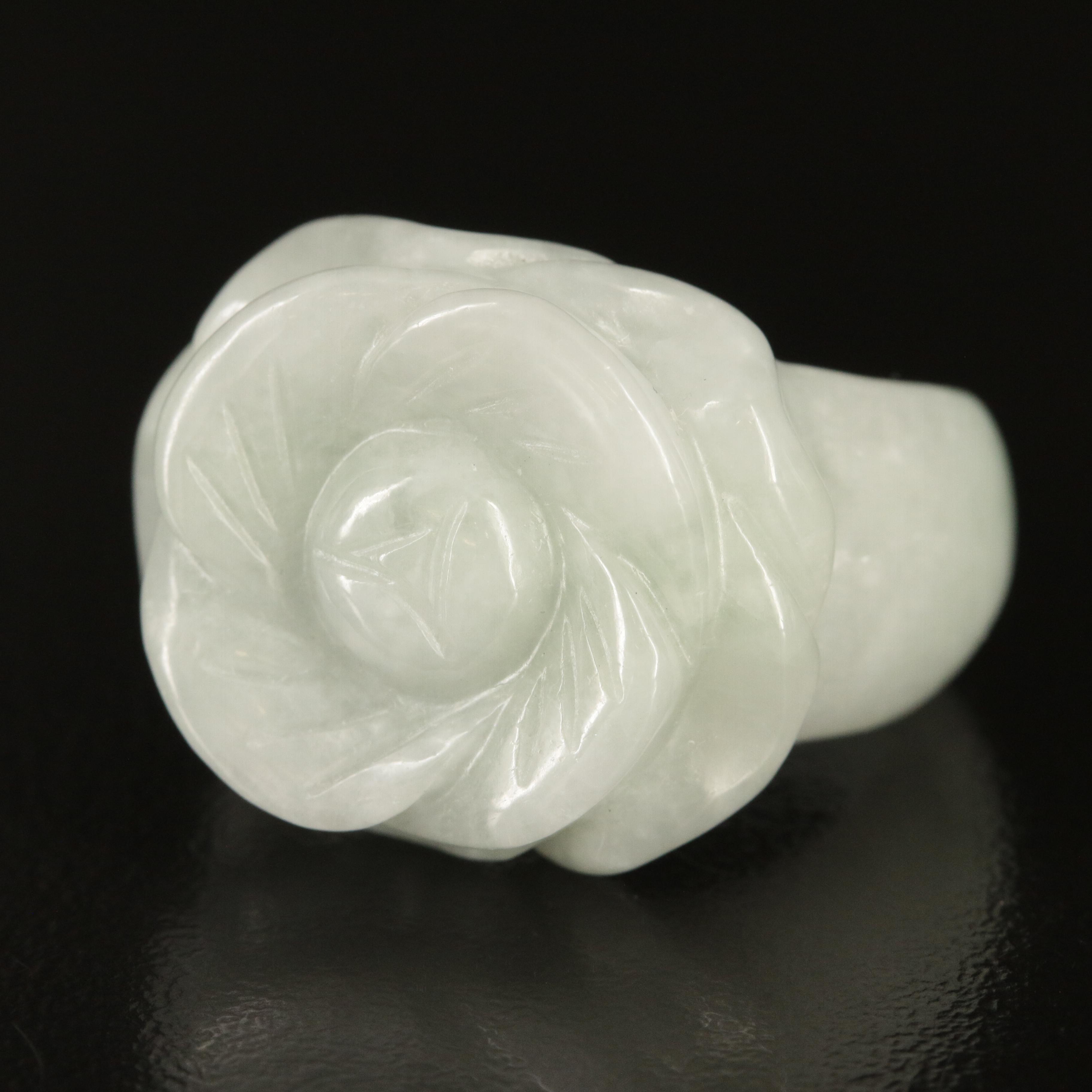 Carved Jadiete "Dragon & Phoenix" Hololith Bangle with Carved Peony ...