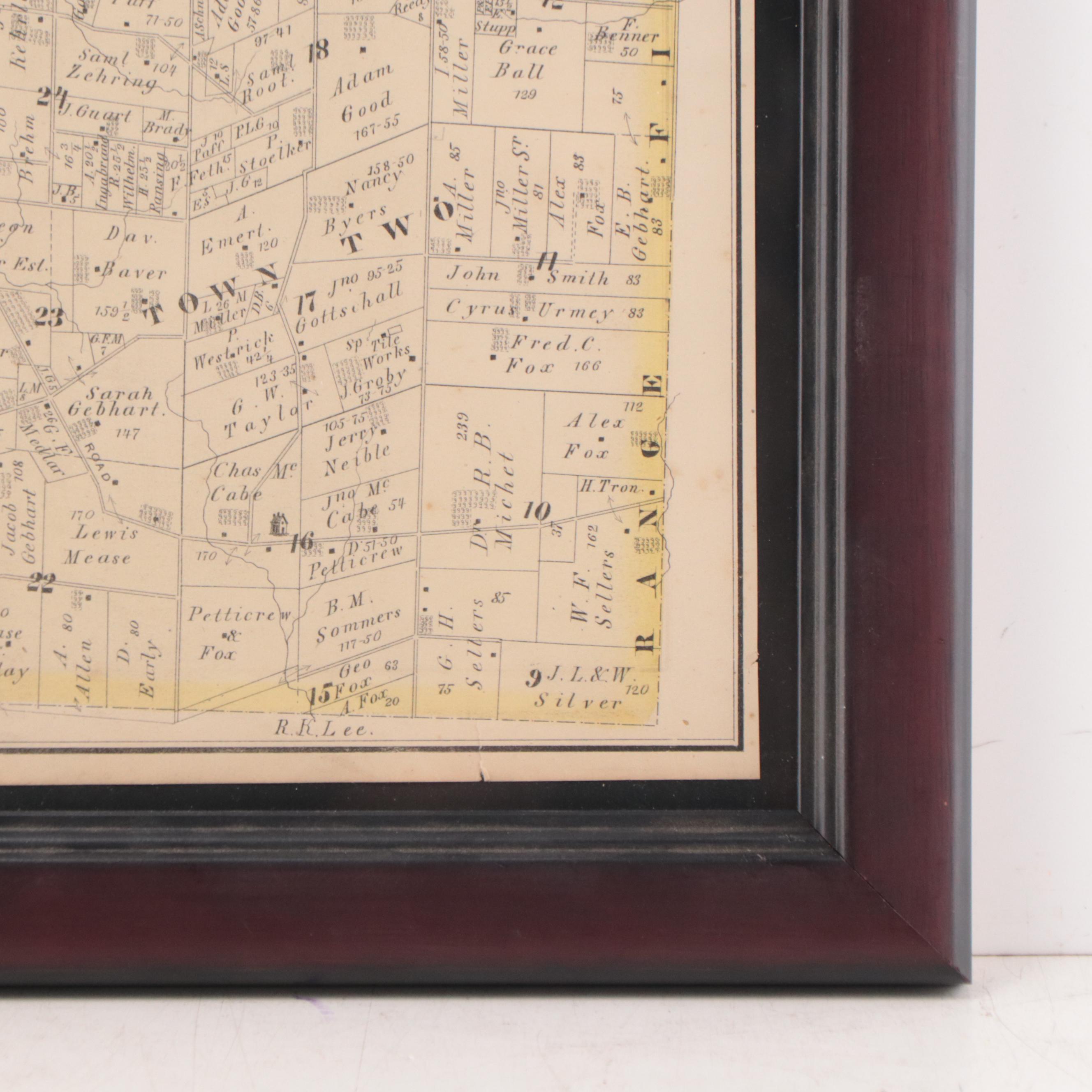 Lithograph "Map of Miami Township," 1871 | EBTH