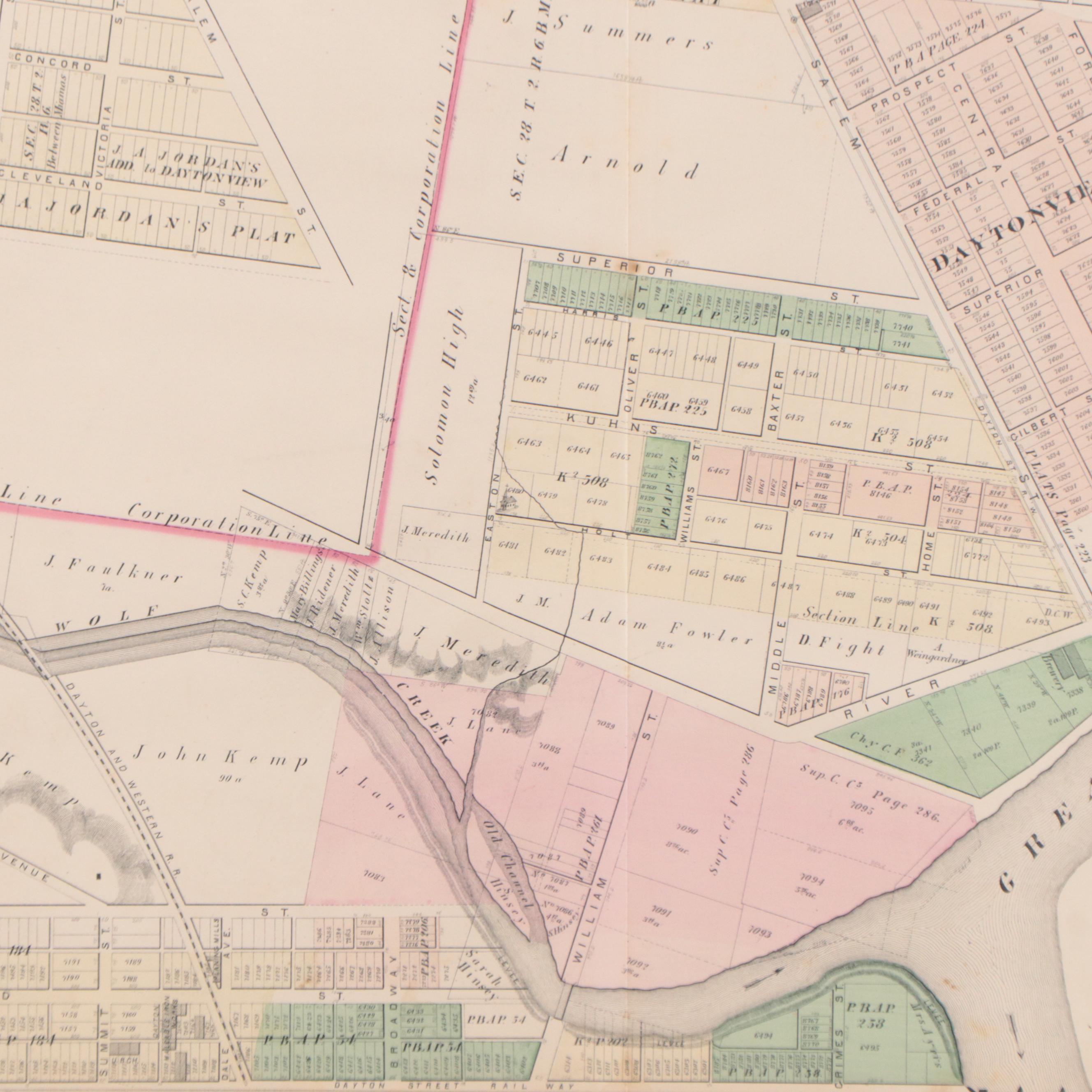 Lithograph Map "Tenth Ward," 1871 | EBTH