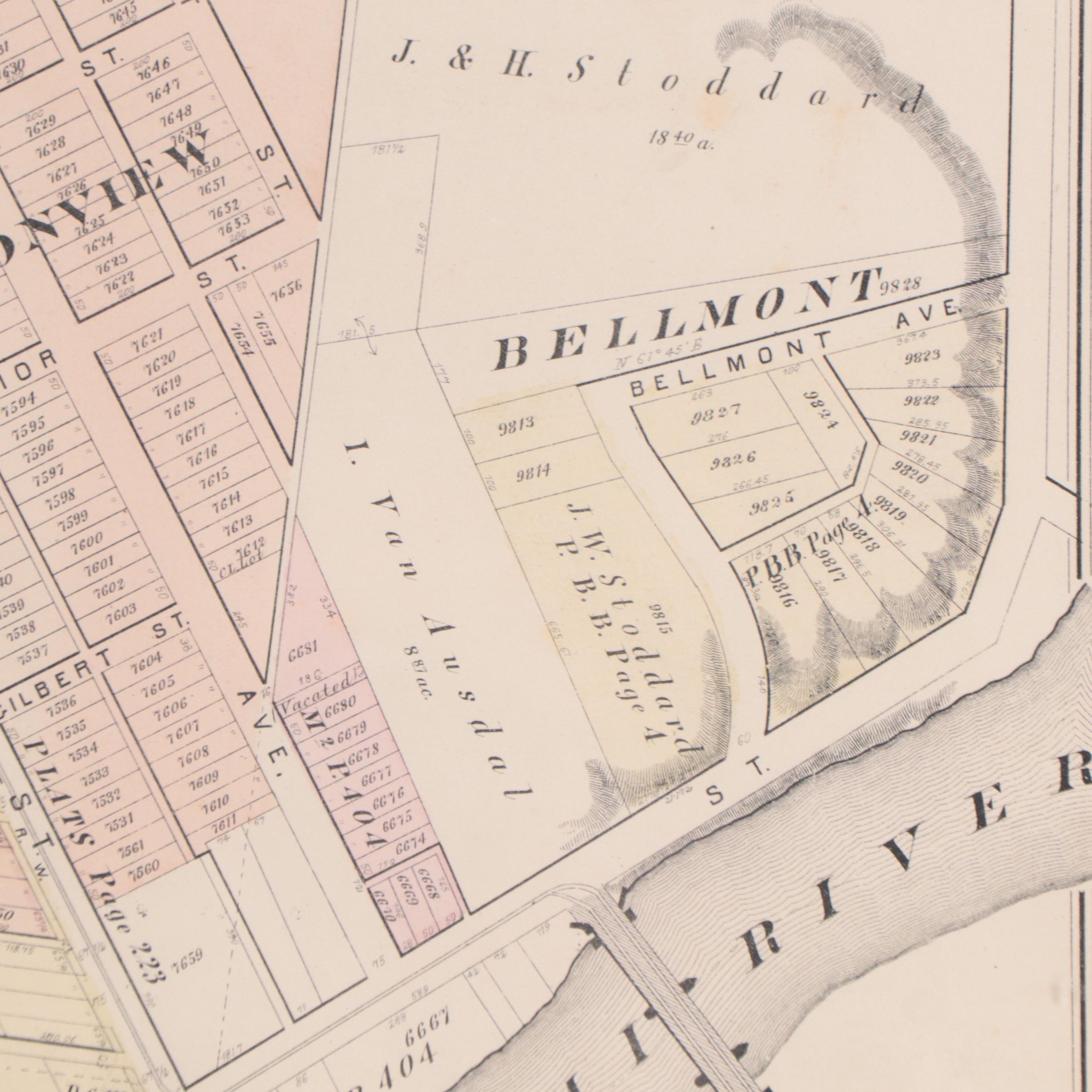 Lithograph Map "Tenth Ward," 1871 | EBTH