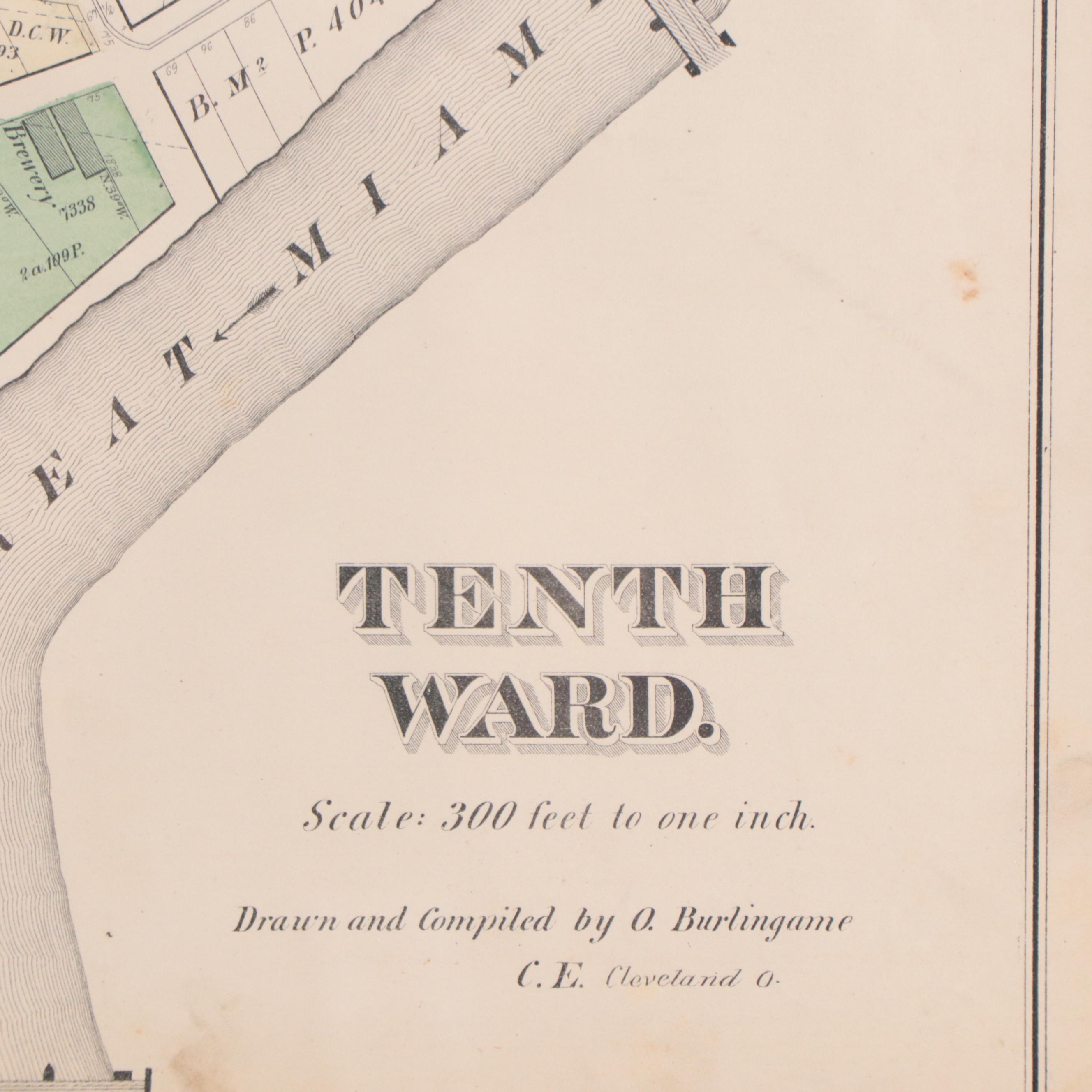 Lithograph Map "Tenth Ward," 1871 | EBTH
