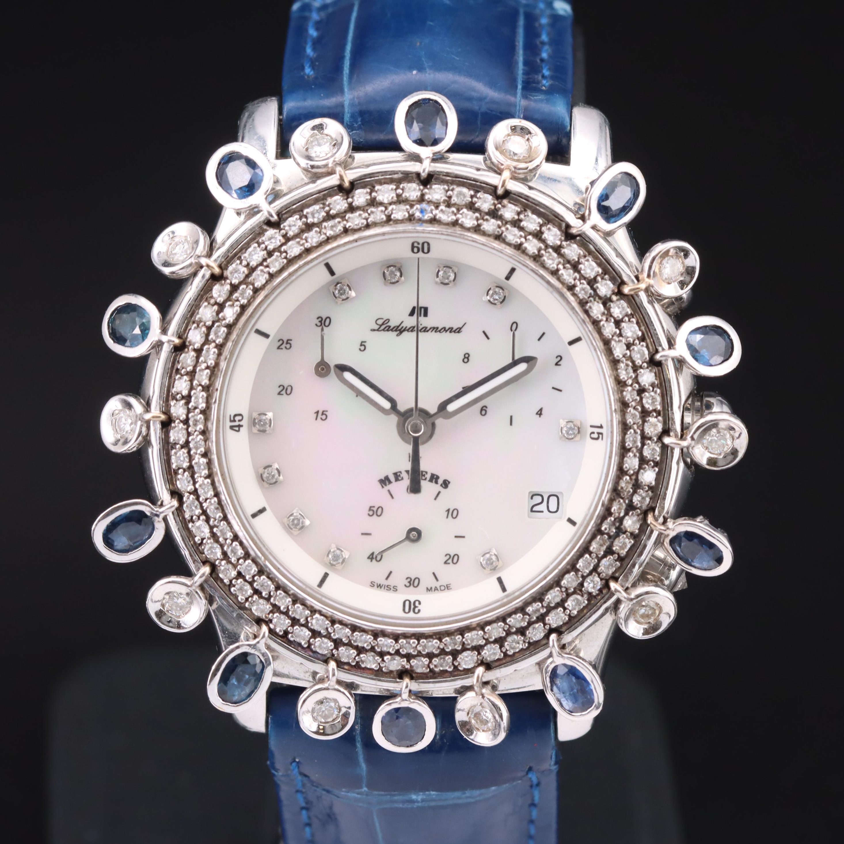 Meyers La Mouna Diamond and Sapphire Chronograph Wristwatch | EBTH