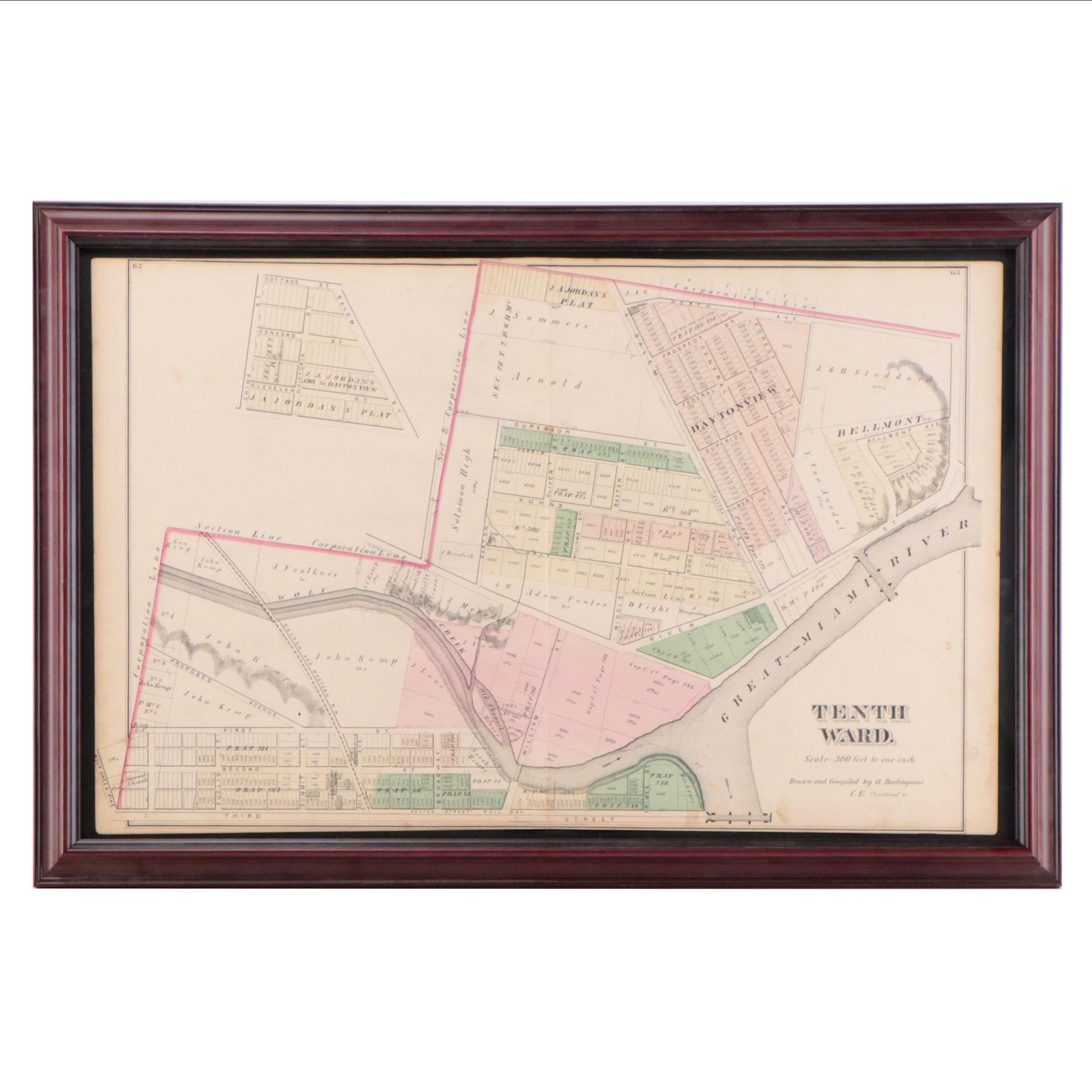 Lithograph Map "Tenth Ward," 1871 | EBTH