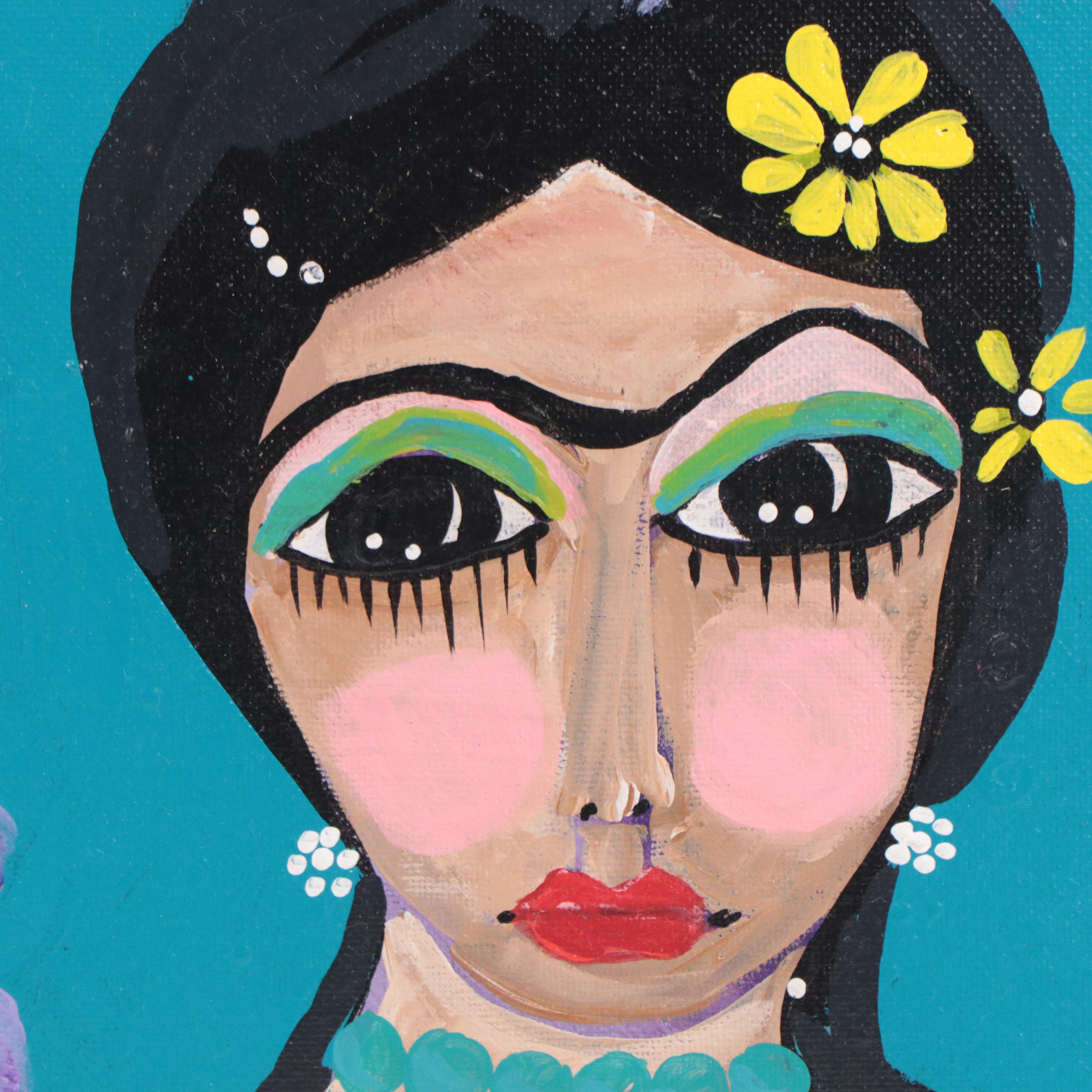 Shannon Eaton Acrylic Painting "Frida in her Garden," 2018 | EBTH