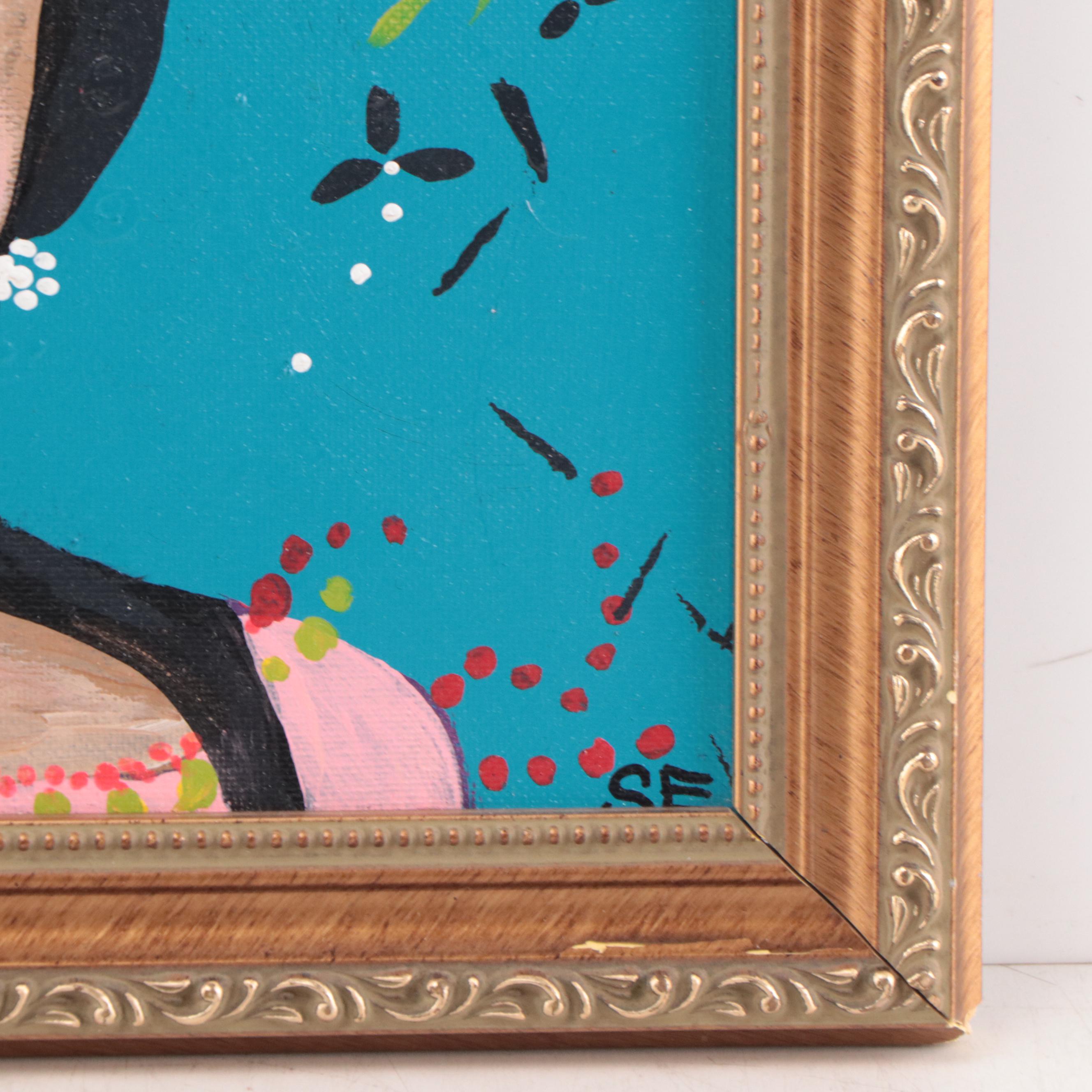 Shannon Eaton Acrylic Painting "Frida in her Garden," 2018 | EBTH