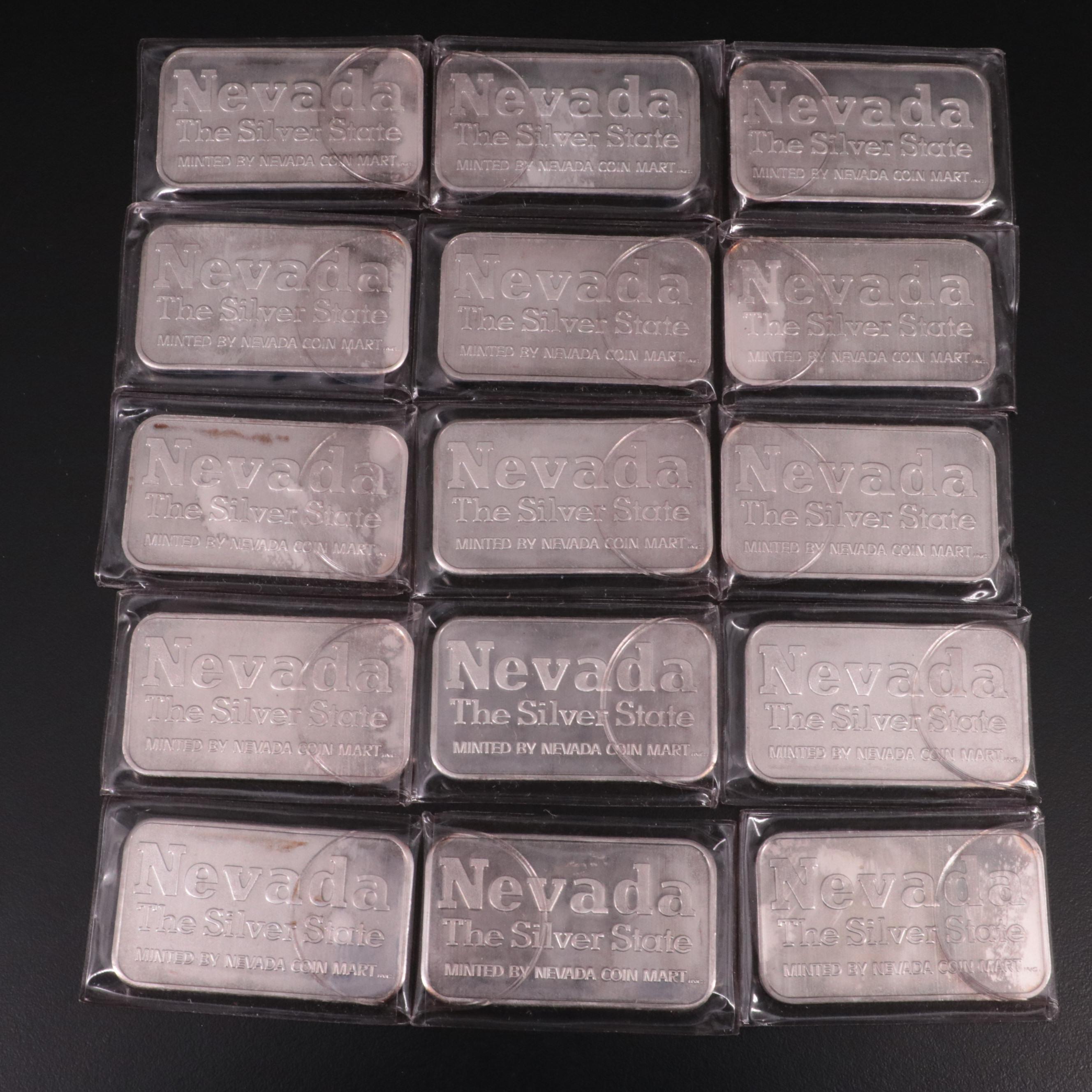 Fifteen Nevada Coin Mart One Troy Ounce Silver Bullion Bars | EBTH