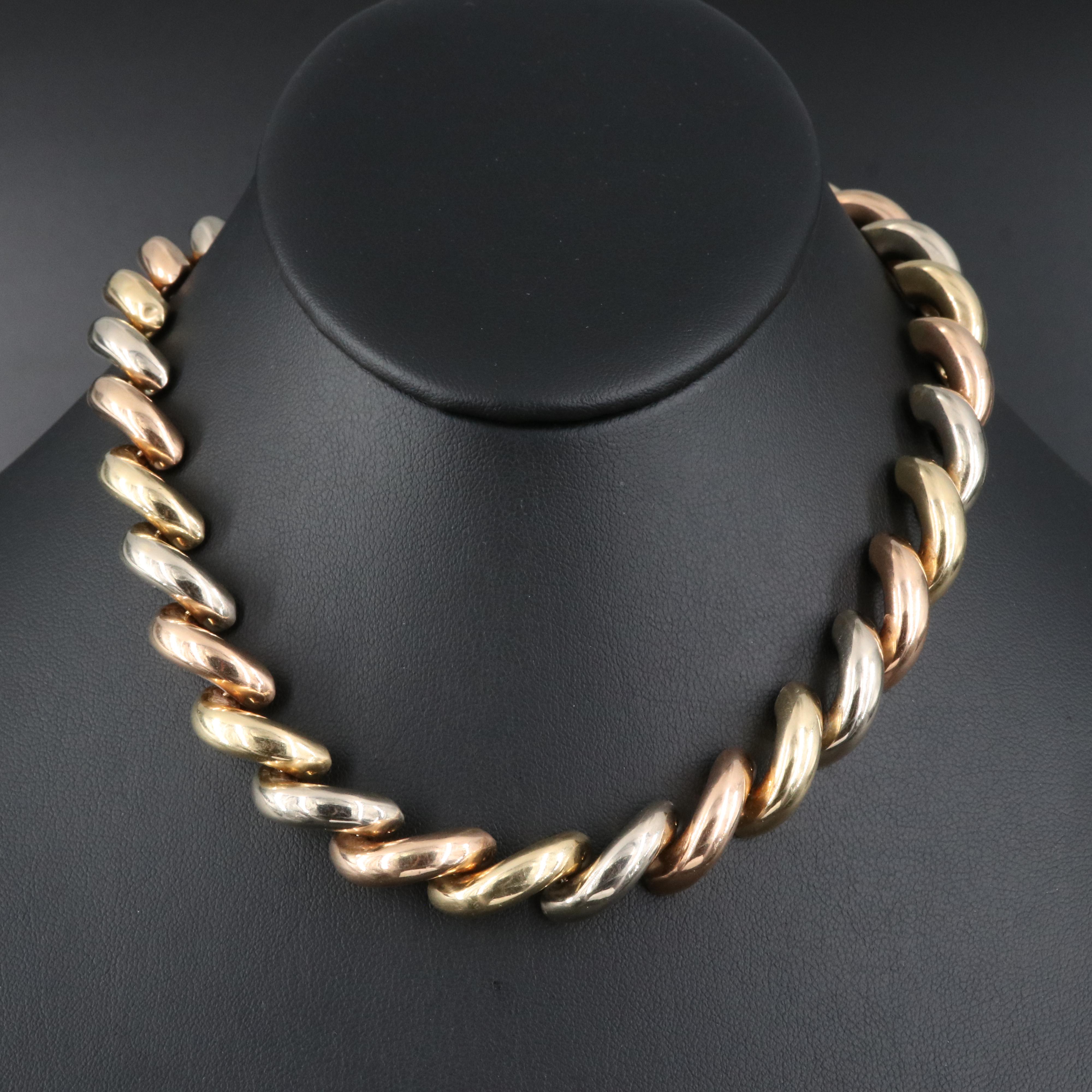 Italian 14K Tri-Color San Marco Chain Necklace | EBTH